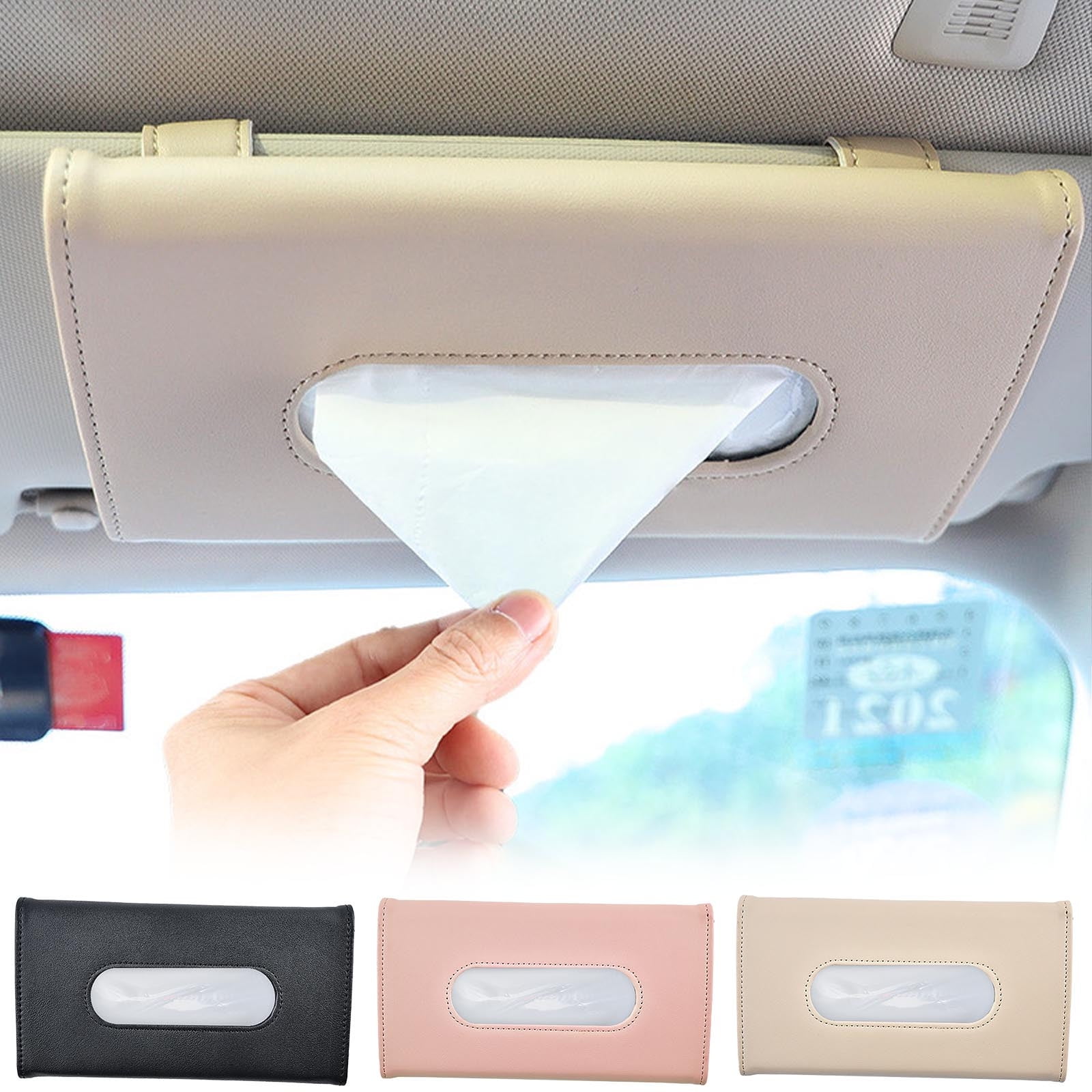 TOPRenddon Car Sun Visor Tissue Box,Antique PU Leather Tissue Box ...