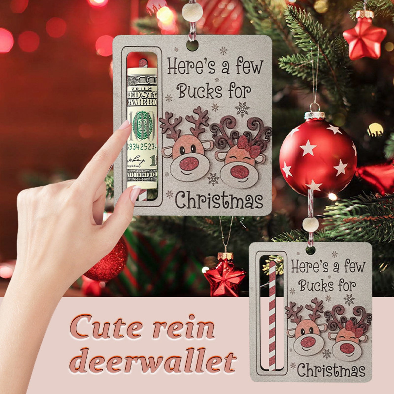 TOPRenddon Christmas Money Holders for Cash Wooden Christmas Cards ...