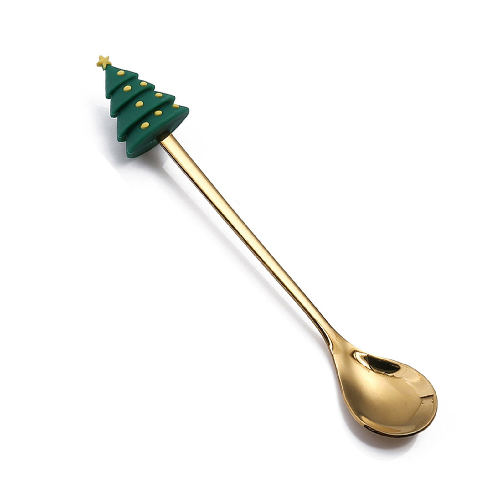 TOPRenddon Christmas Spoon Stainless Steel Christmas Tree Tea Spoon for ...