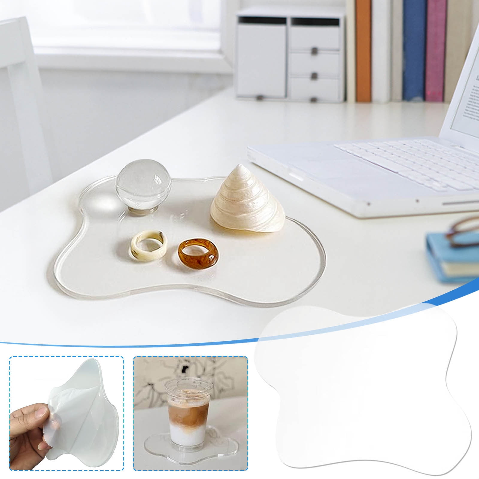 TOPRenddon Coasters for Drinks, Acrylic Cup Mat,Irregular Mat,Acrylic ...