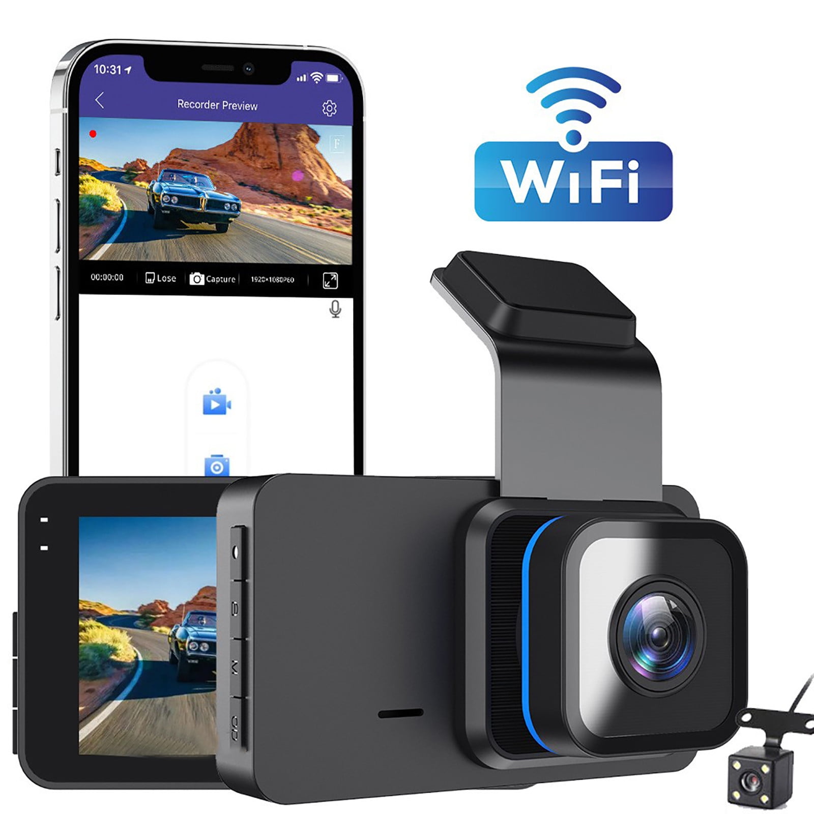 Toprenddon Dash Cam Front And Rear,wifi Version Dash Cam Front And Rear