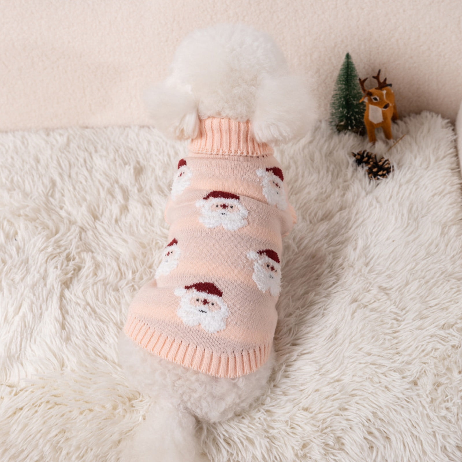 TOPRenddon Dog Christmas Sweater Xmas Pet Clothes Cute Striped Santa ...