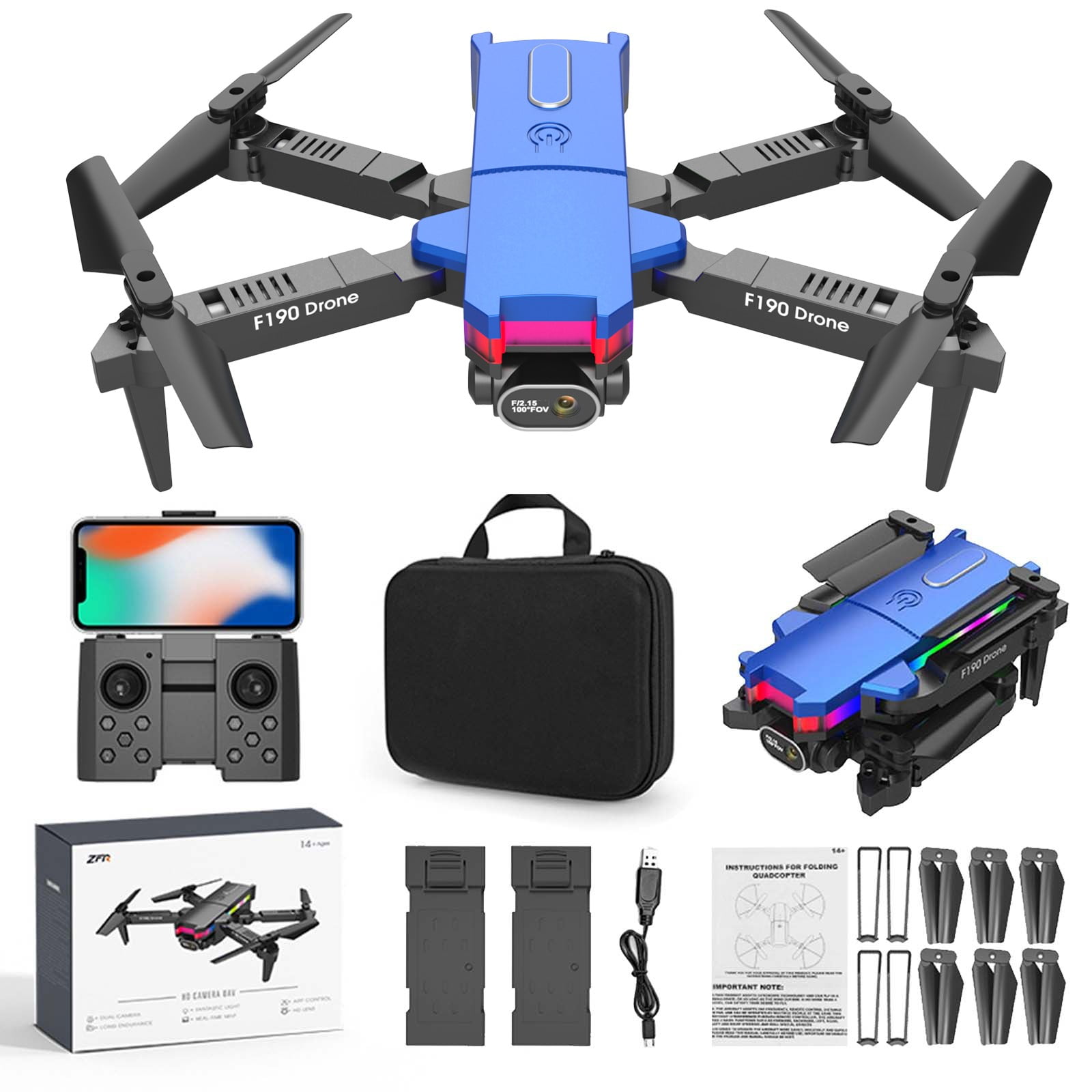 TOPRenddon Drones with Camera for Adults,Foldable Quadcopter,HD Camera ...