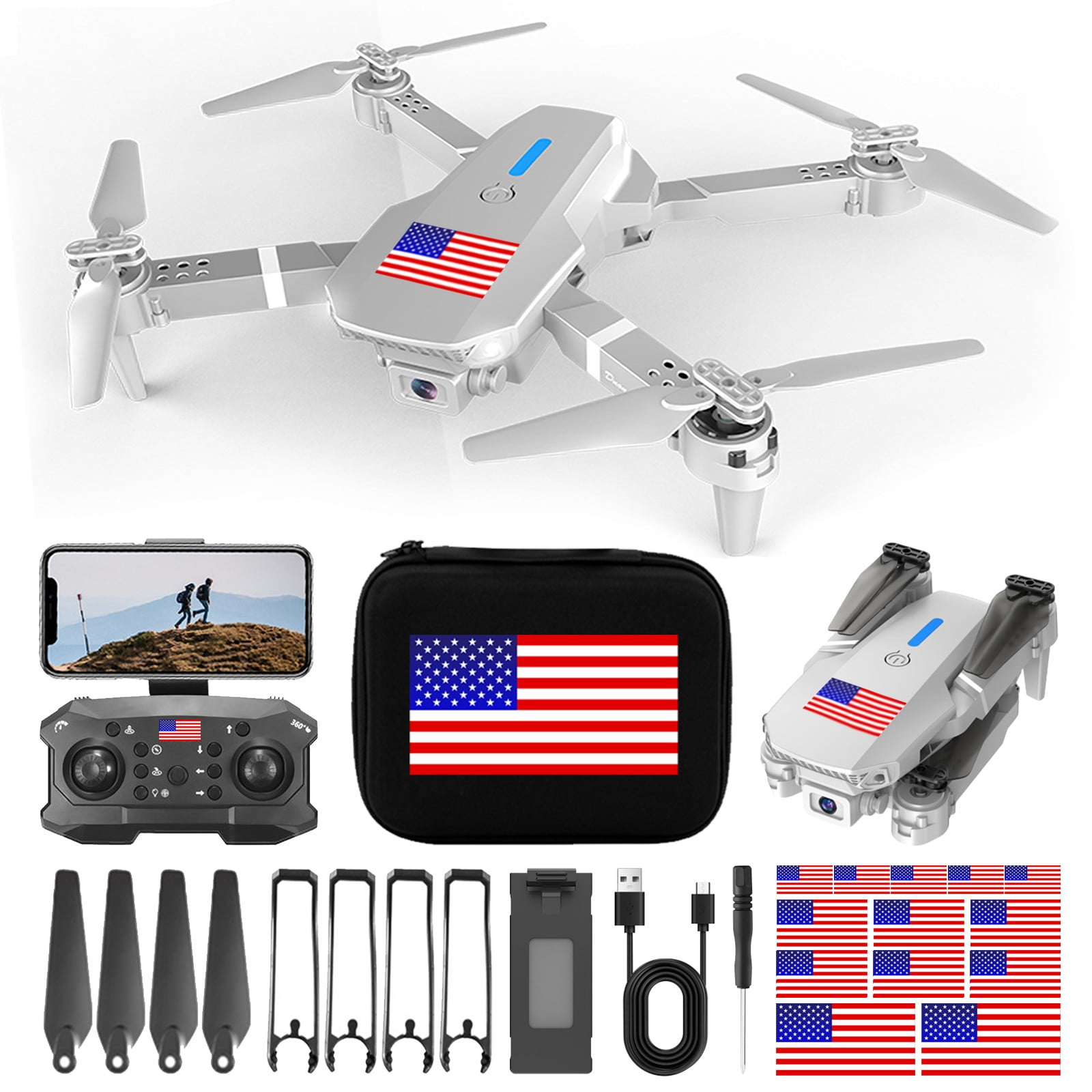 TOPRenddon Drones with Camera for Adults,Foldable Quadcopter,HD Camera ...
