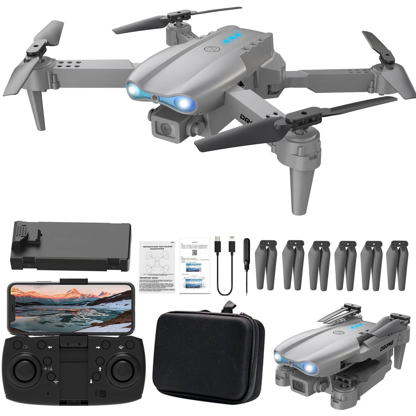 TOPRenddon Drones with Camera for Adults,Foldable Quadcopter,HD Camera ...