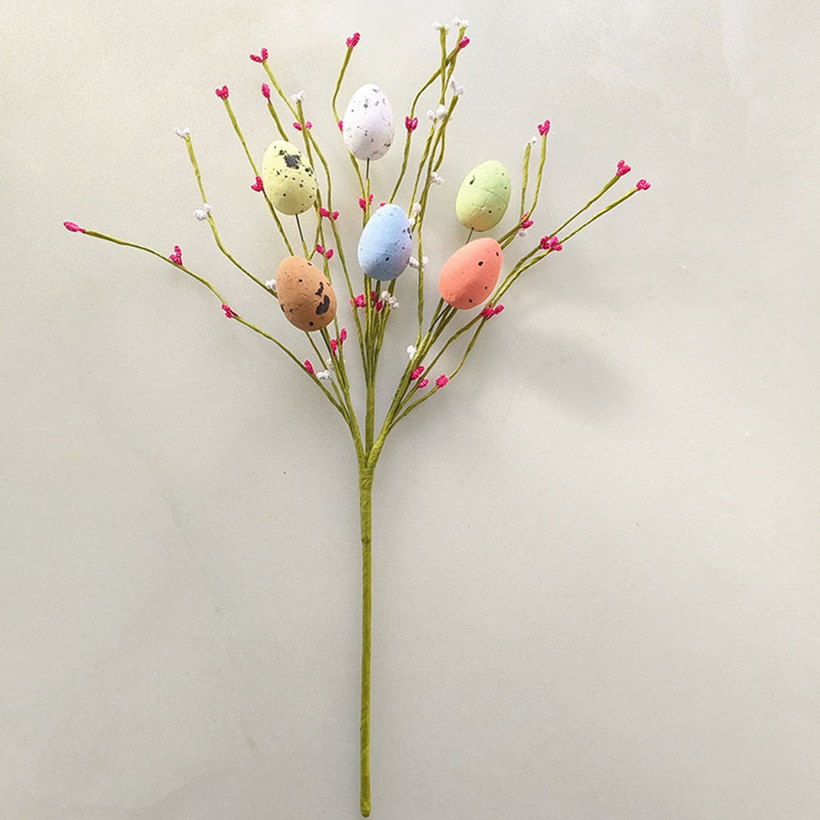 TOPRenddon Easter Egg Stems,17in Tall Artificial Easter Picks Colorful ...