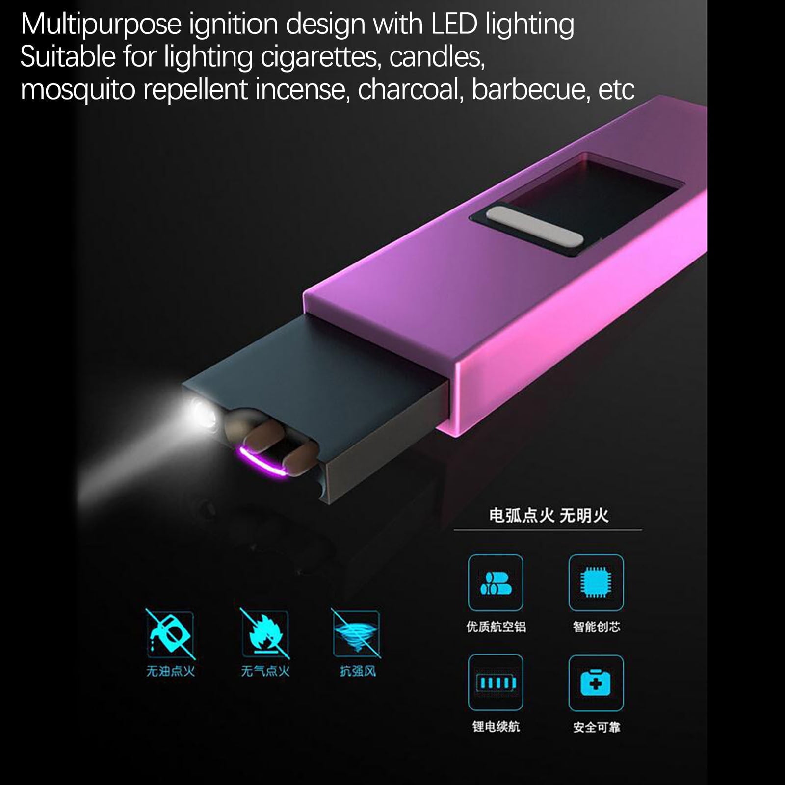 TOPRenddon Electric Lighters Rechargeable USB Lighter，Windproof ...