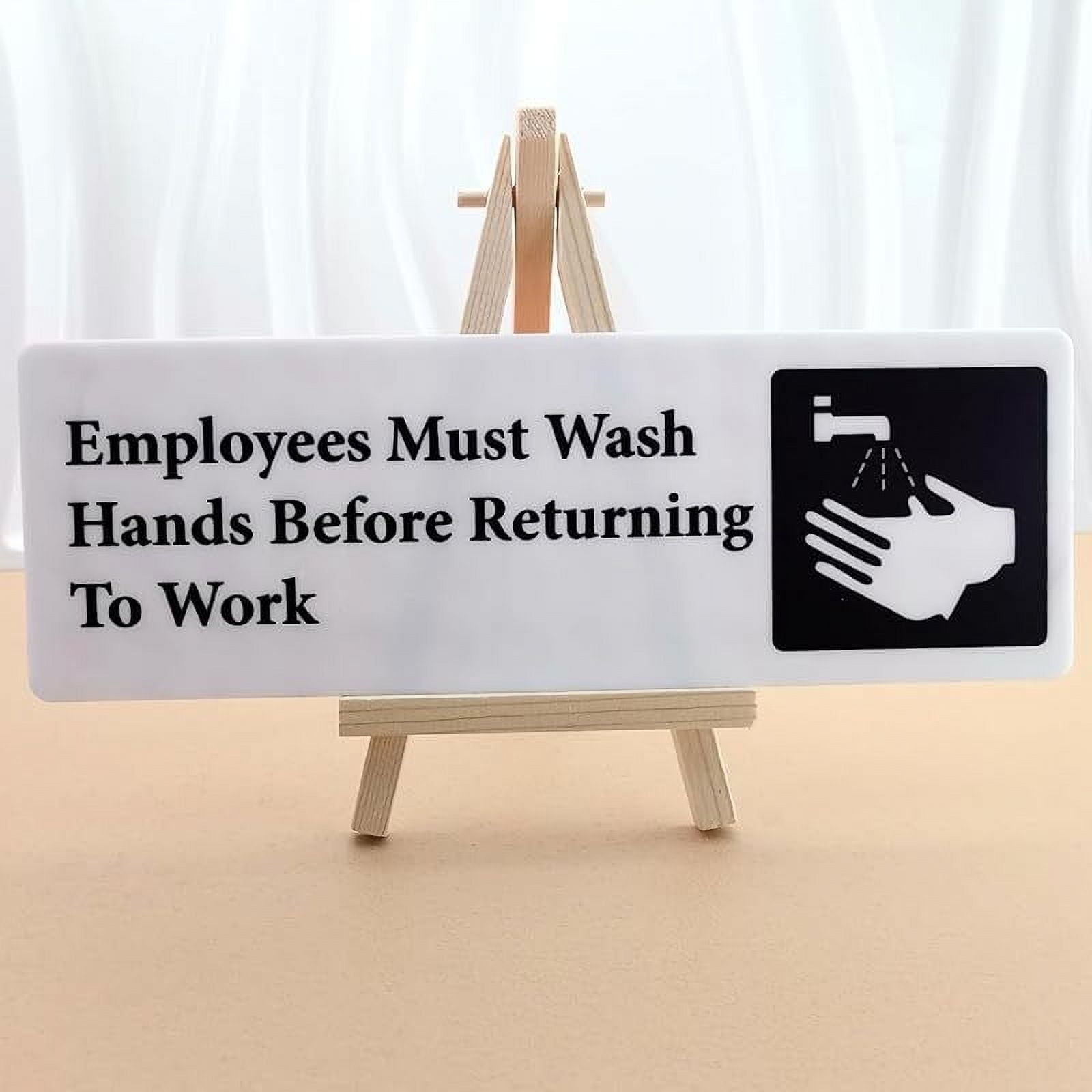 TOPRenddon Employees Must Wash Hands Before Returning to Work Sign, 7 ...
