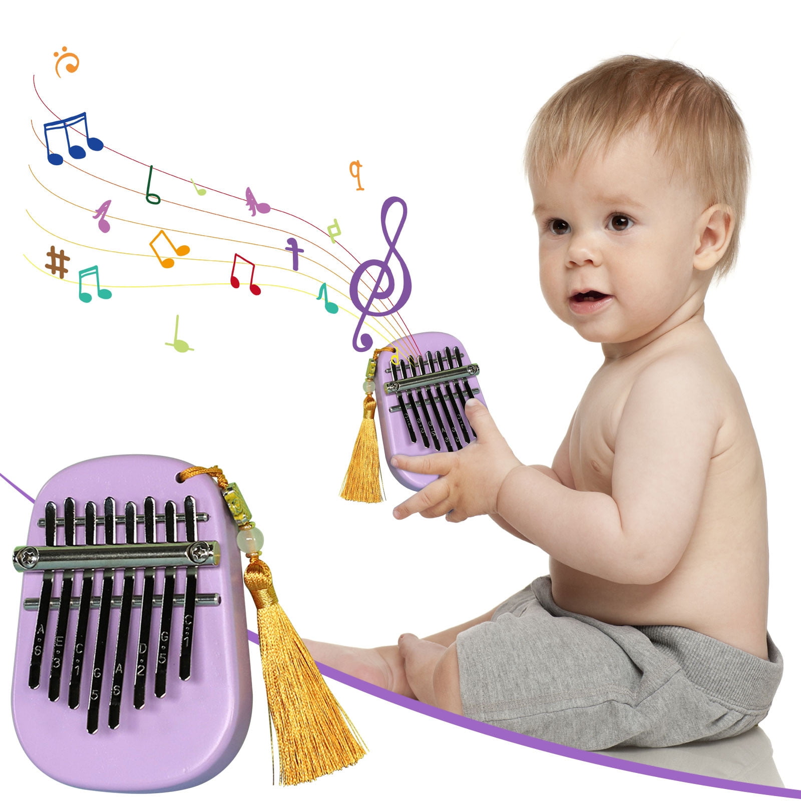 TOPRenddon Finger Piano Gift Mini Thumb Piano with 8 Key Finger Thumb ...