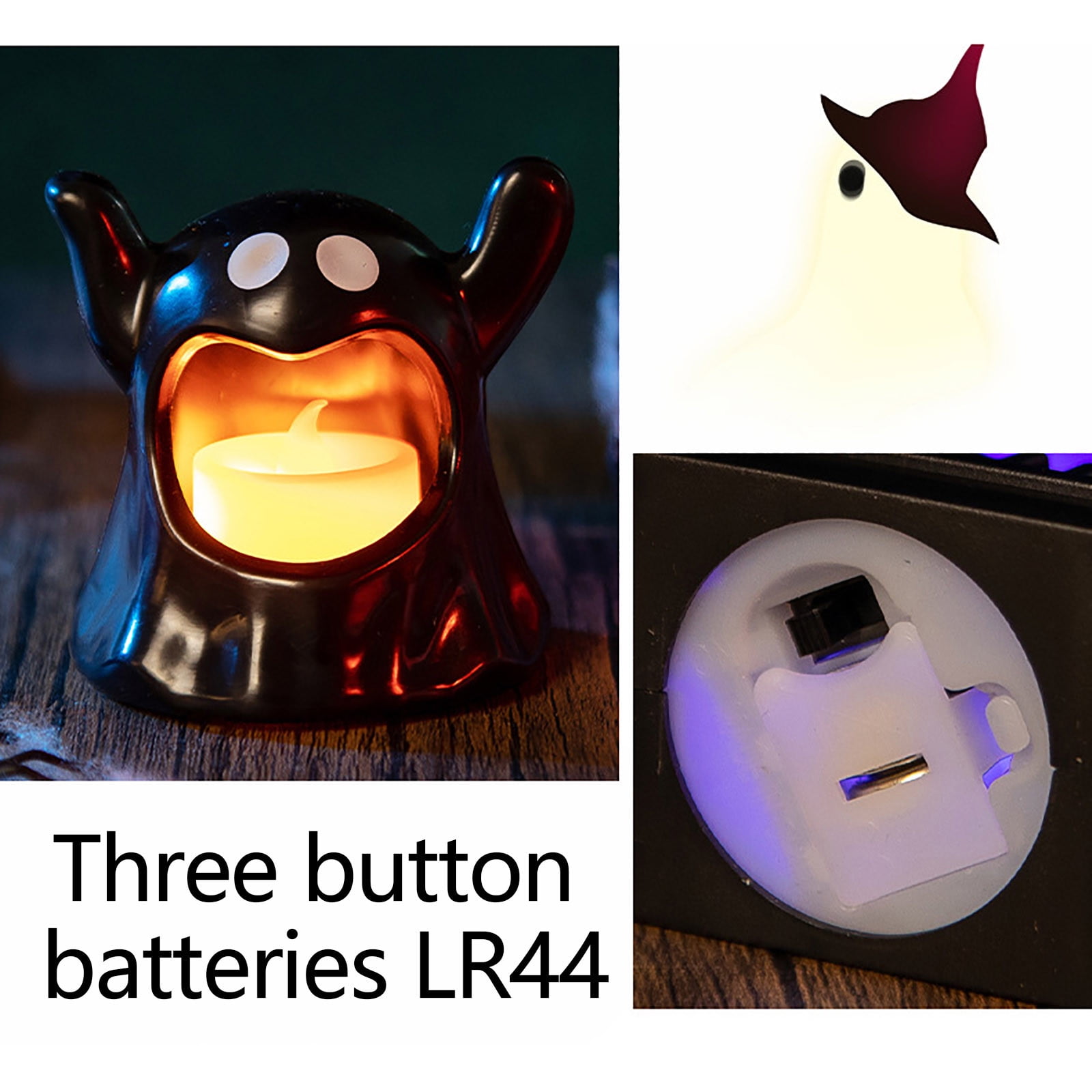 TOPRenddon Ghost Flickering Flameless Candles,Battery Operated Warm ...