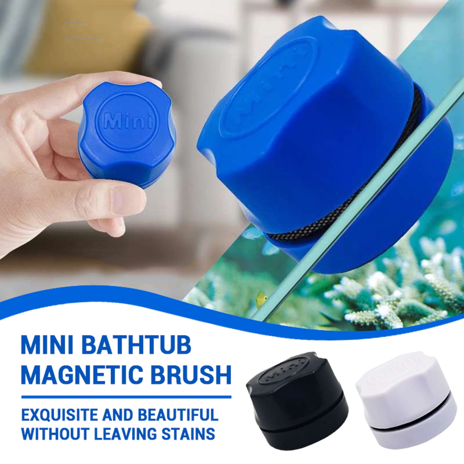 TOPRenddon Glass Cleaner Scrubber, Aquarium Magnetic Brush Fish Tank ...