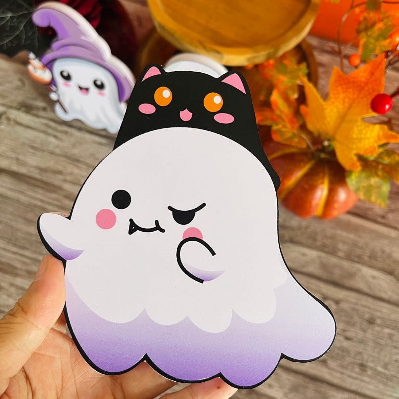 TOPRenddon Halloween Decor Wooden Ghost Sign Table Tiered Tray ...