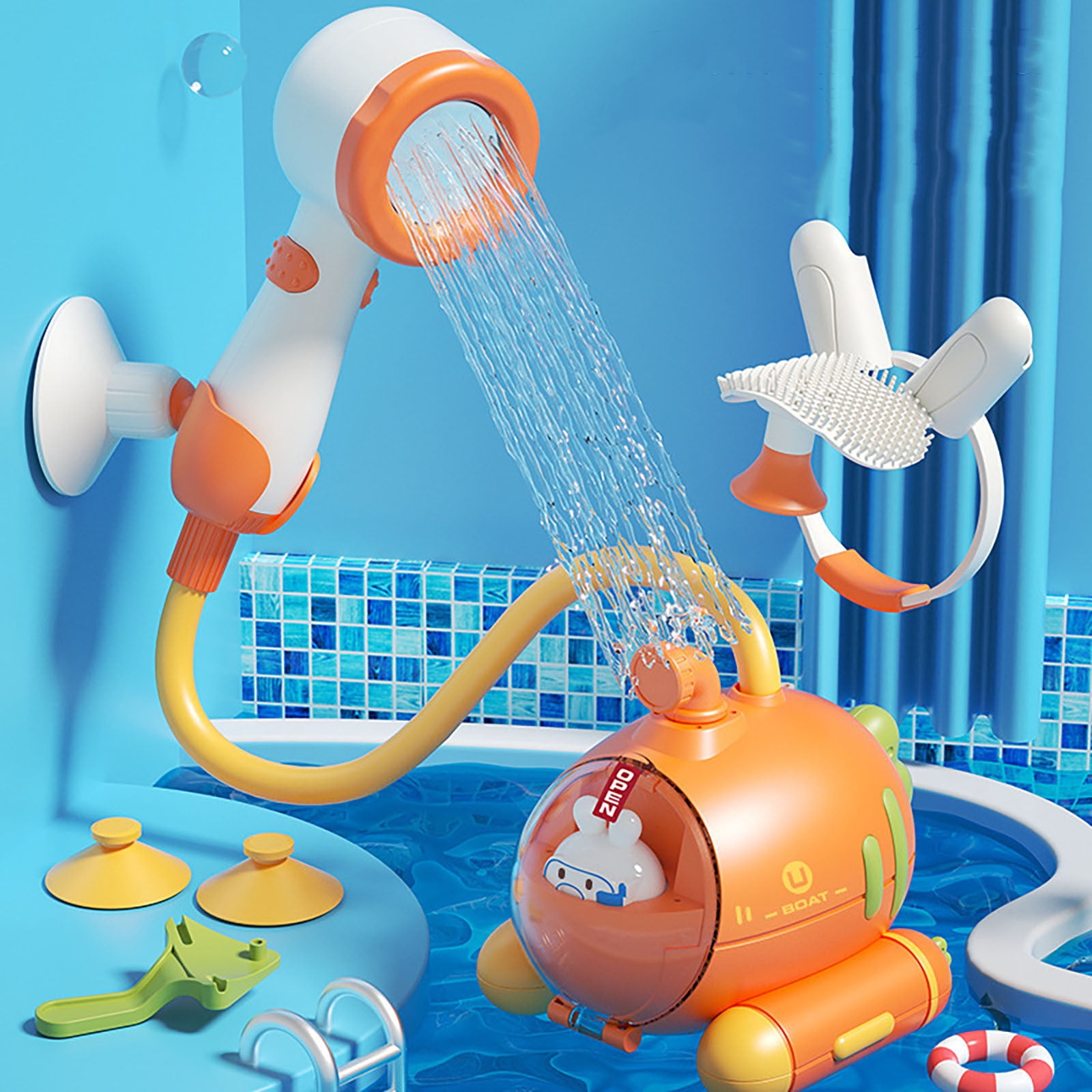 TOPRenddon Kids Bath Shower Toy – Carrot-Shaped Adjustable Sprinkler ...