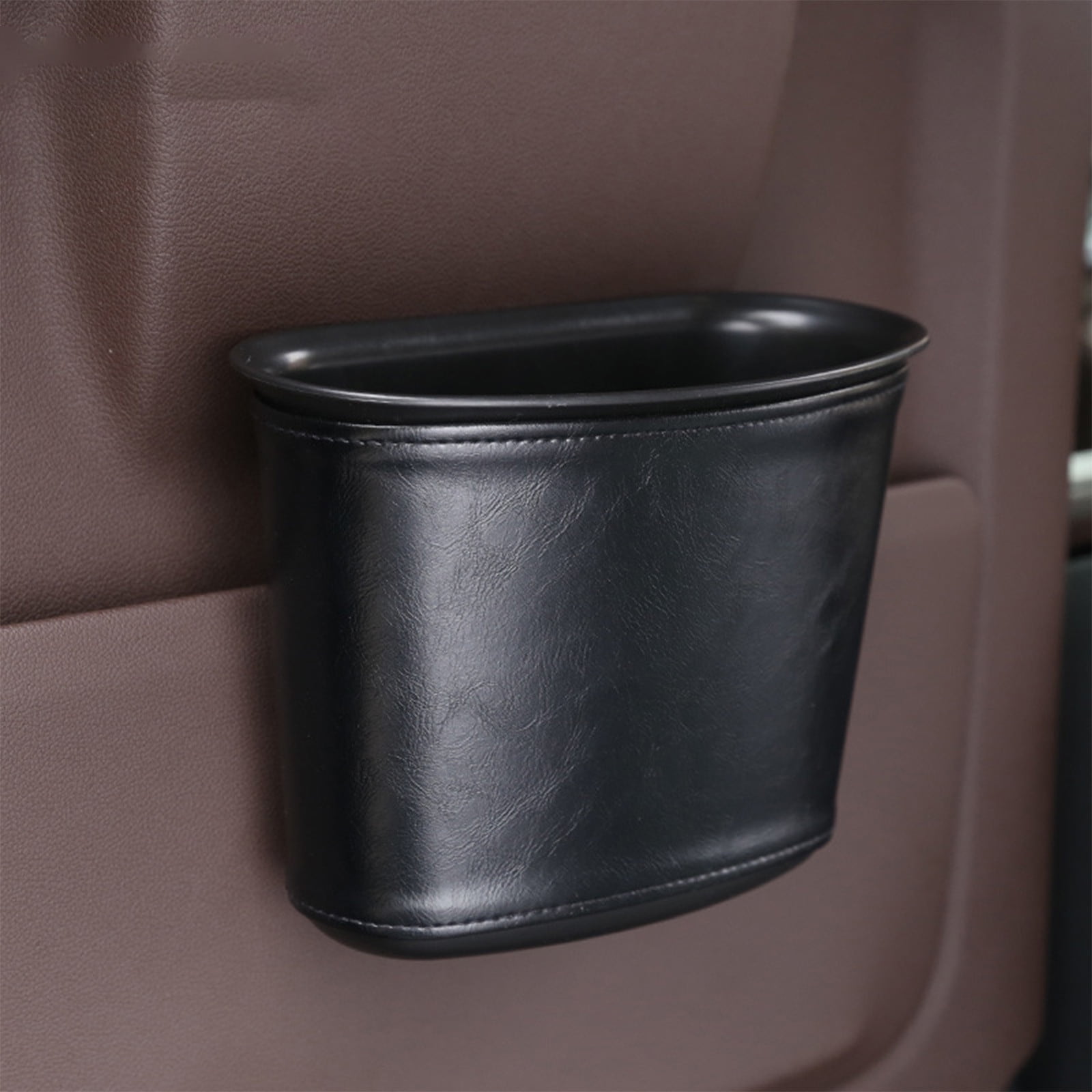 TOPRenddon Leather Vehicle Trash Bin Car Dustbin, Car Trash Can, Car ...