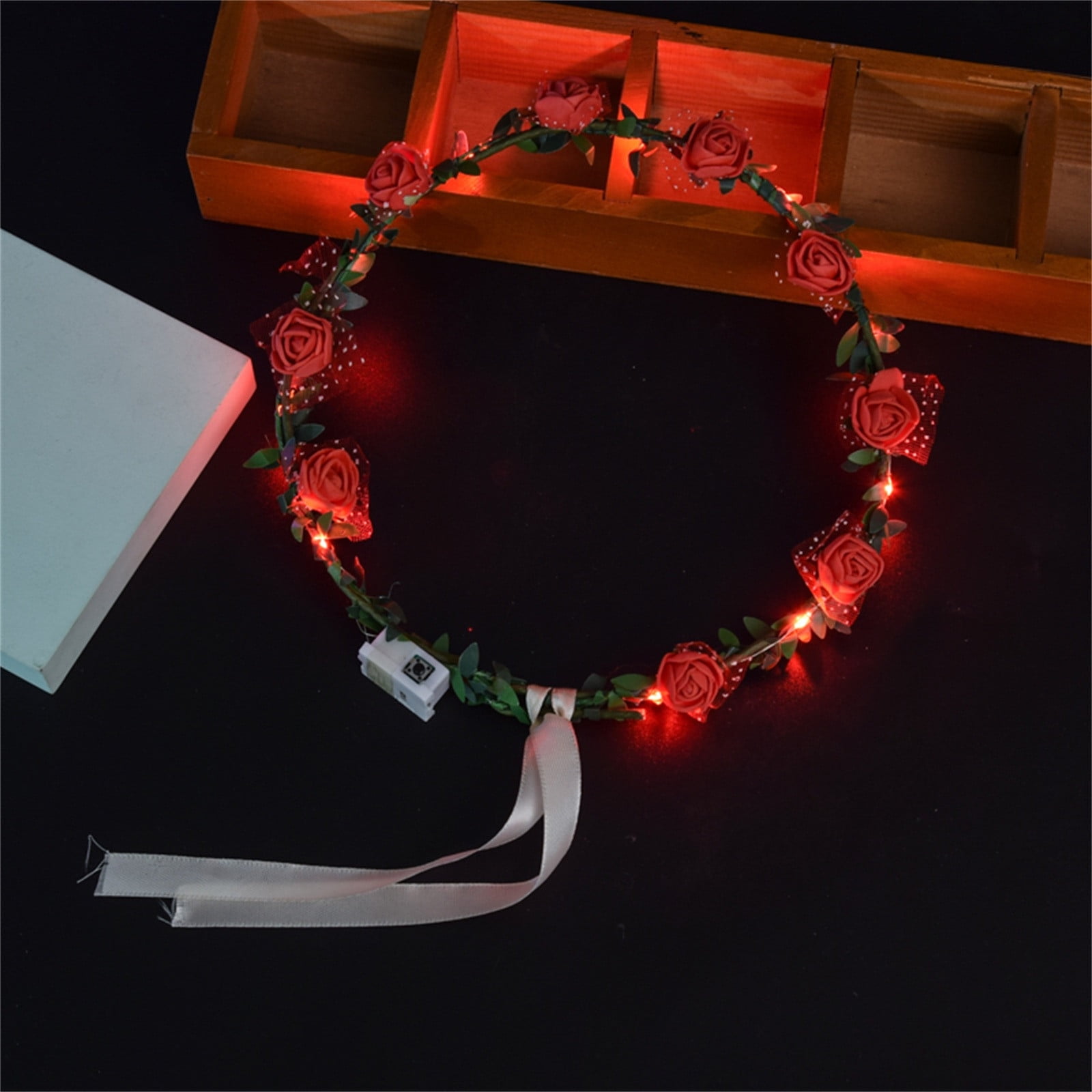 TOPRenddon Led Light Women Flower Girl Headband Glow Blinking Crown ...