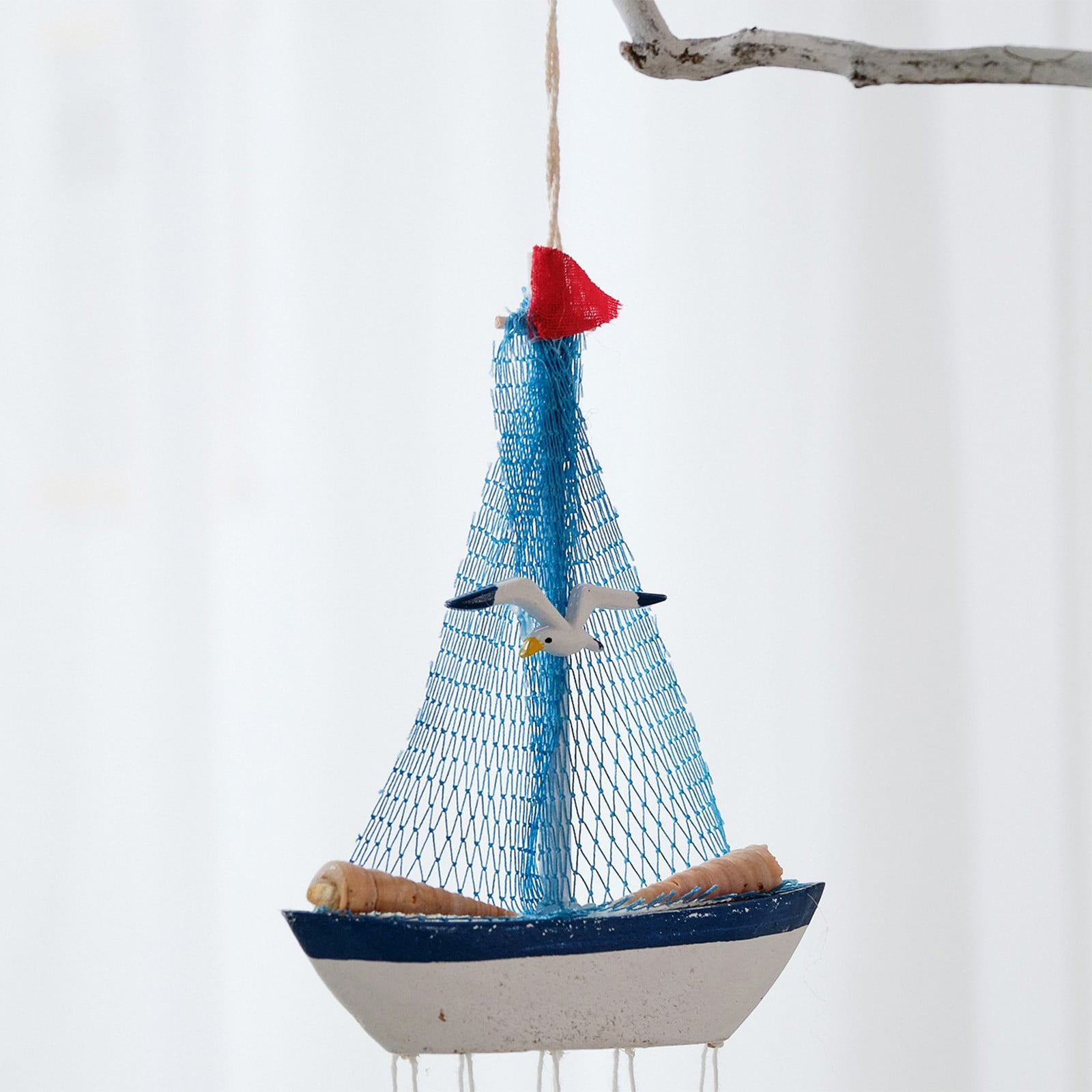 TOPRenddon Mediterranean Sailboat Wind Chime Artisanal Floating Ship ...