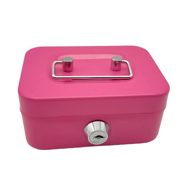 TOPRenddon Metal Cash Box with Lock - Portable Money Safe for Kids ...