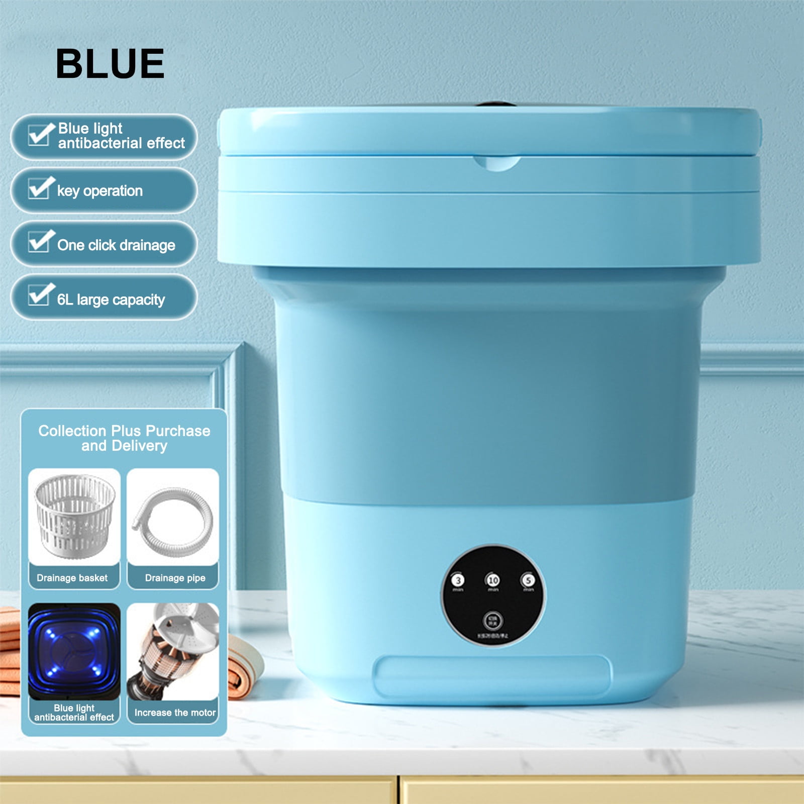TOPRenddon Mini Portable Washing Machine - Folding Washing Machine ...
