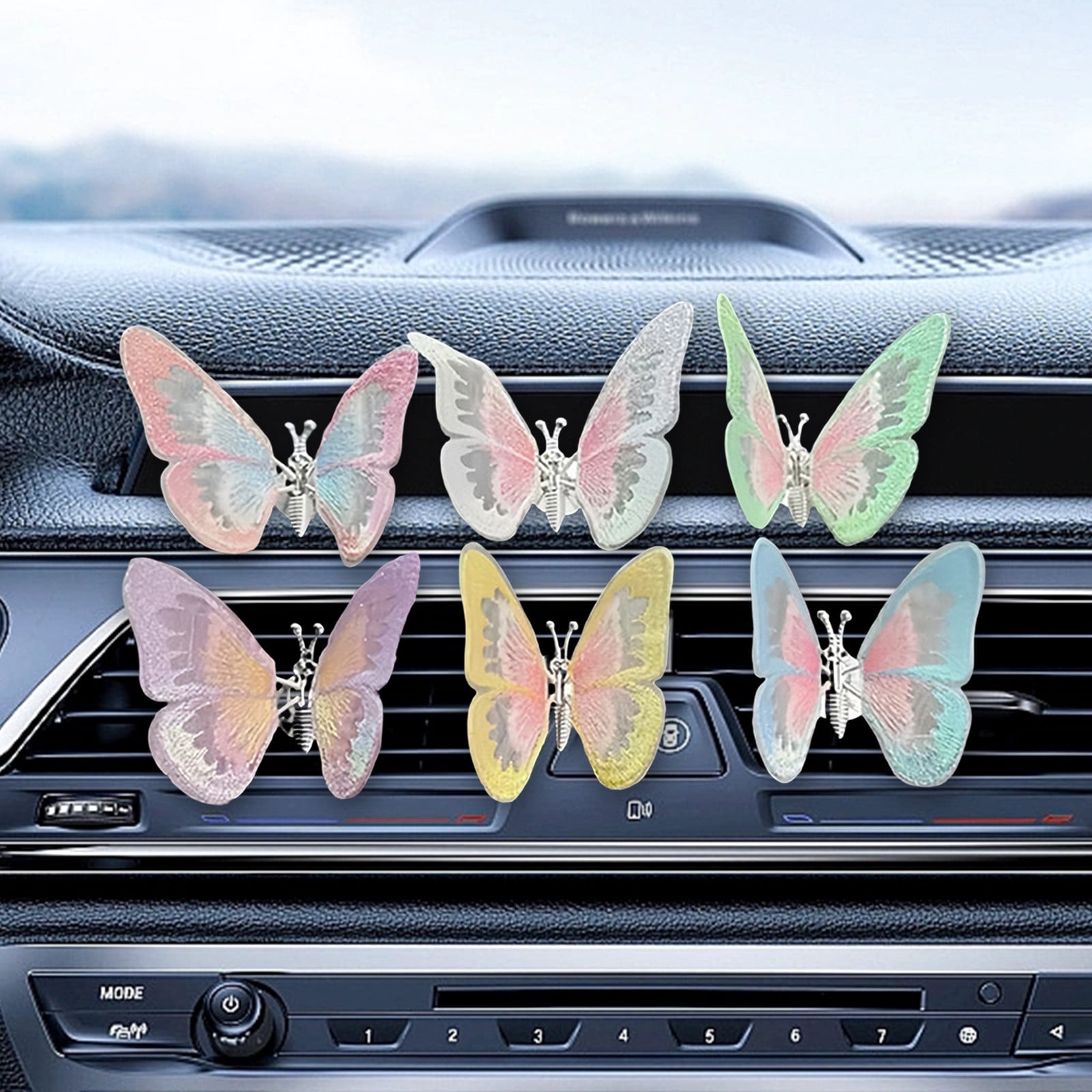TOPRenddon Moving Butterfly Car Decor - 3D Fluttering Vent Clip ...