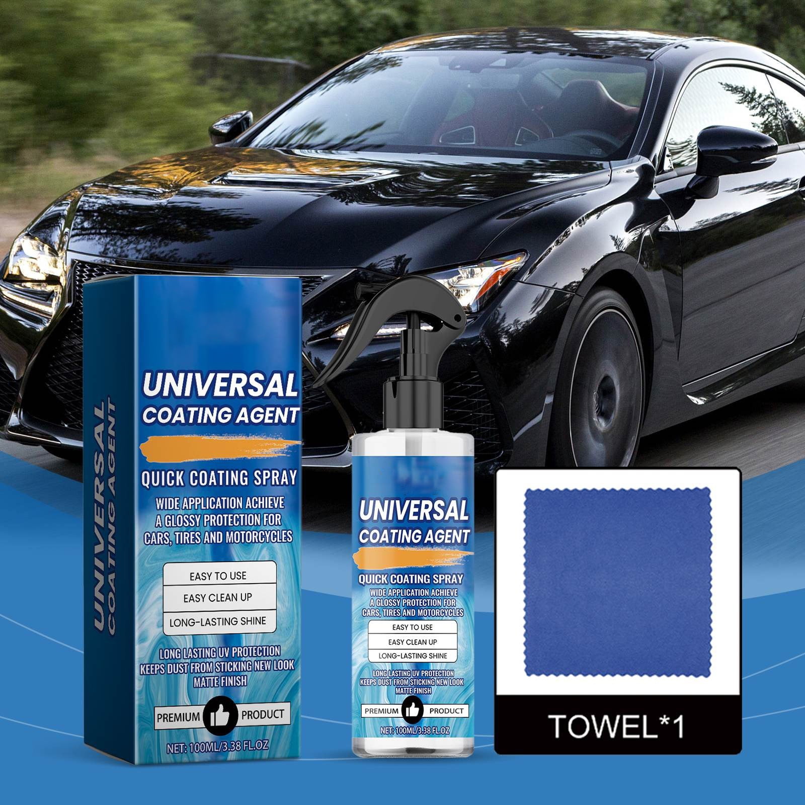 TOPRenddon Multi-Functional Car Coating Spray – 3-in-1 Paint Protection ...