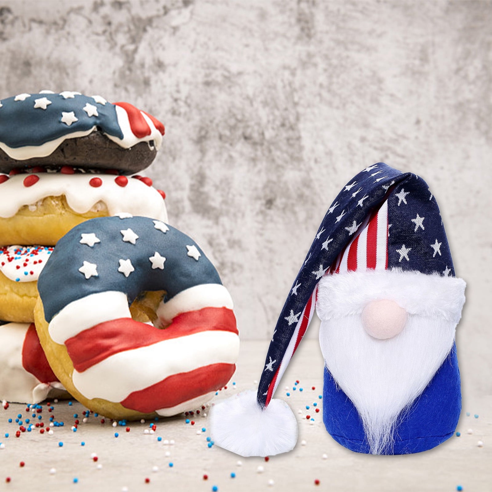 TOPRenddon Patriotic Memorial Day Gnomes Decorations，Independence Gnome Doll Patriotic Gnome 4th ...