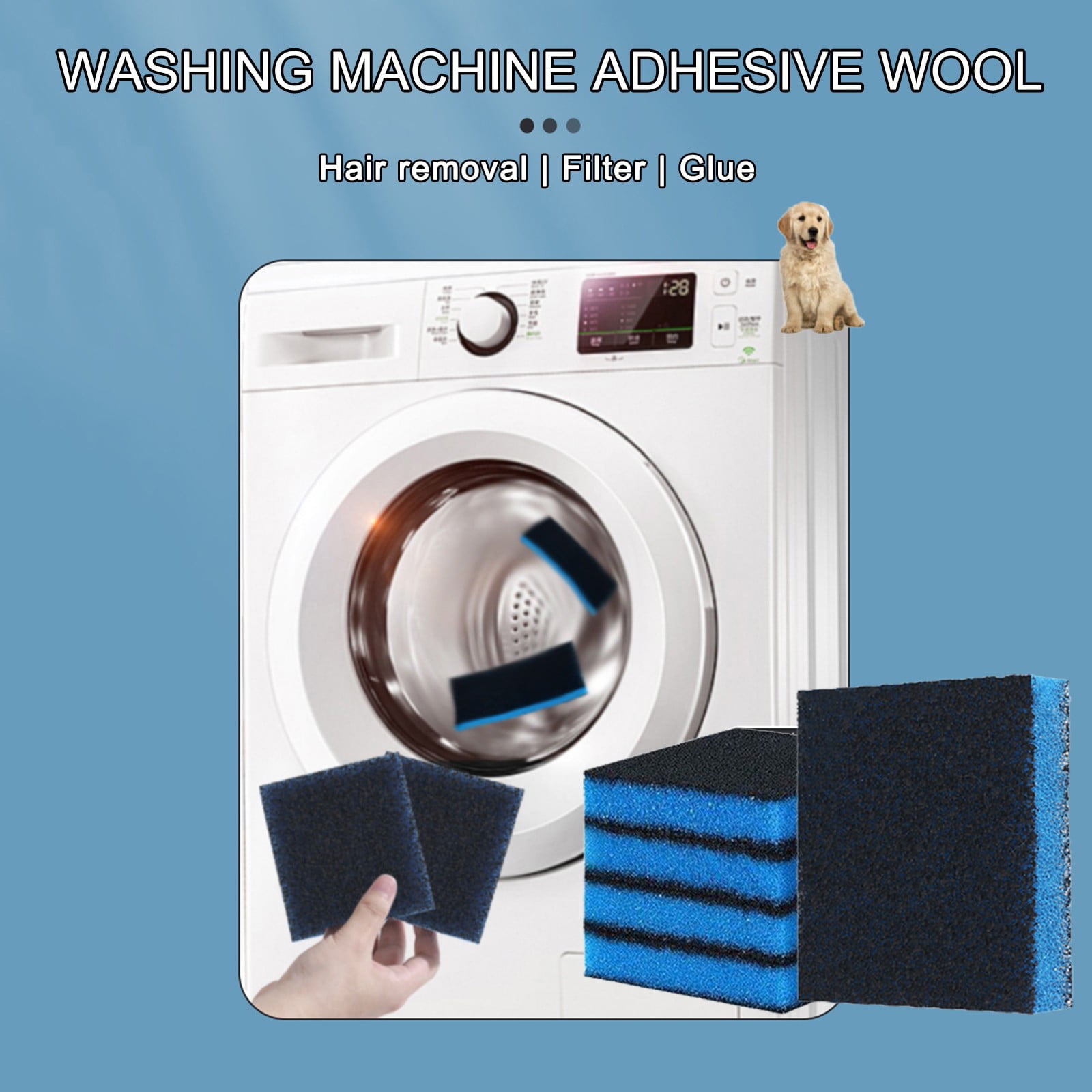 TOPRenddon Pet Hair Remover for Laundry, 3 Pcs Reusable Washing Machine ...