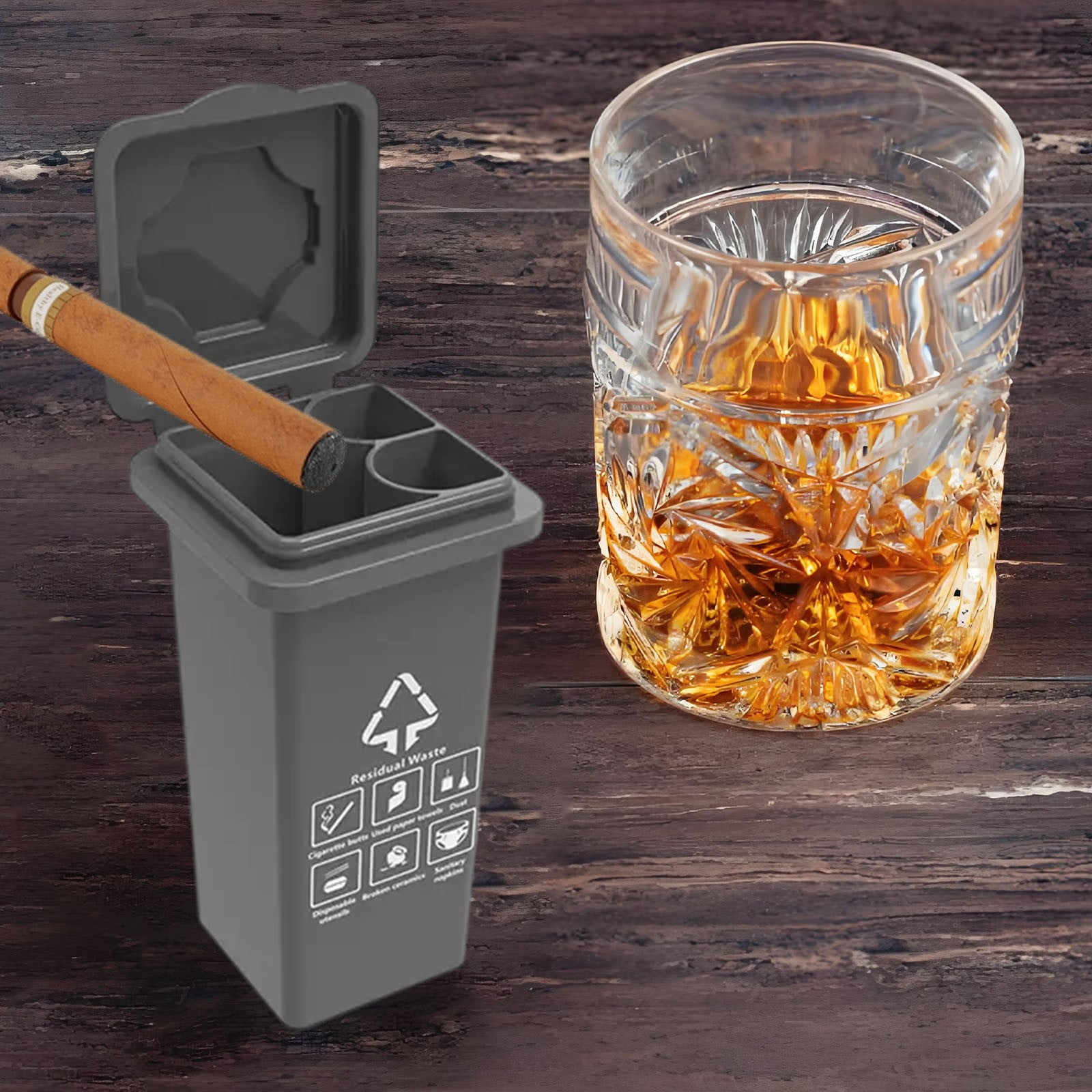 TOPRenddon Portable Flip-Top Trash Can - Waterproof Smoker’s Ashtray ...