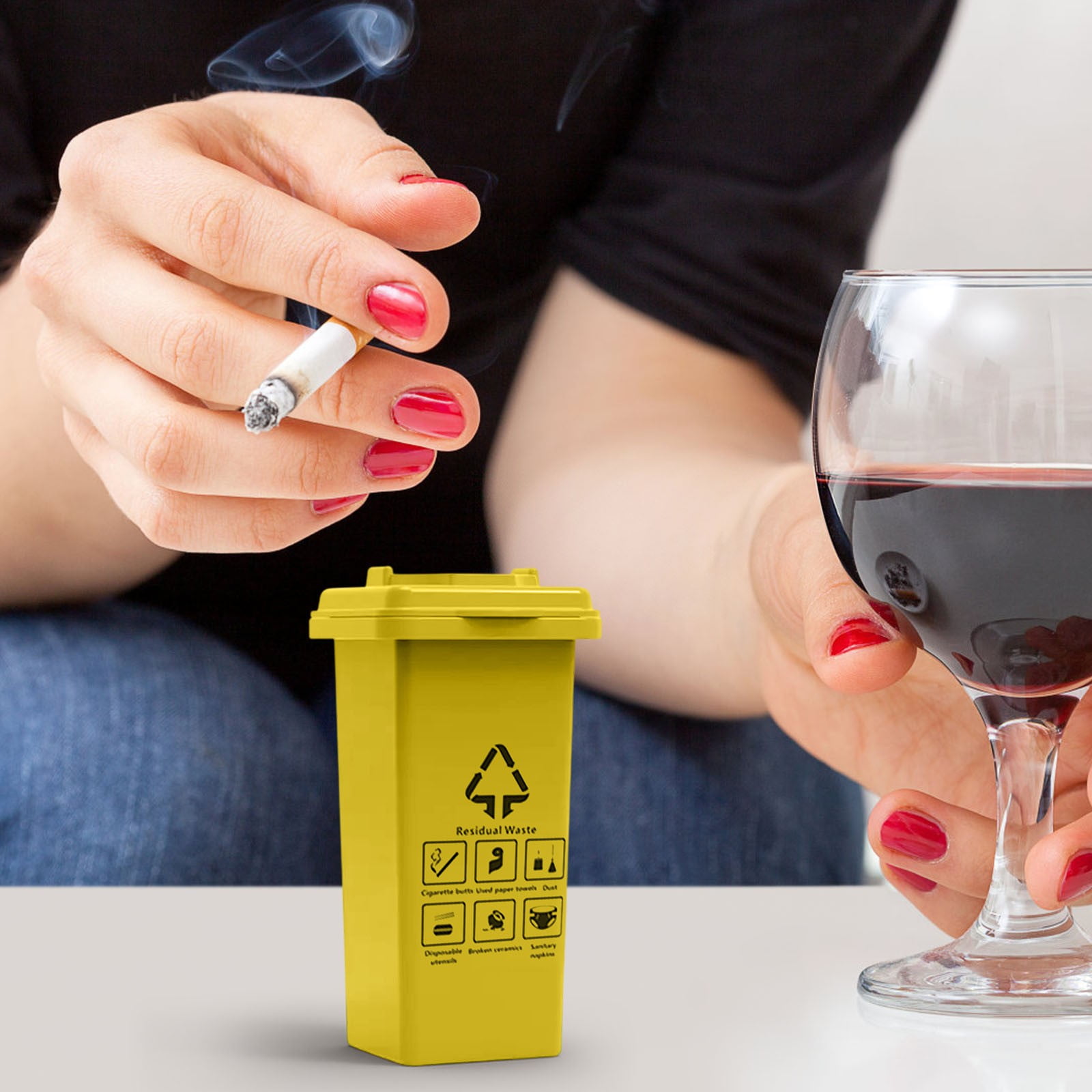 TOPRenddon Portable Flip-Top Trash Can - Waterproof Smoker’s Ashtray ...