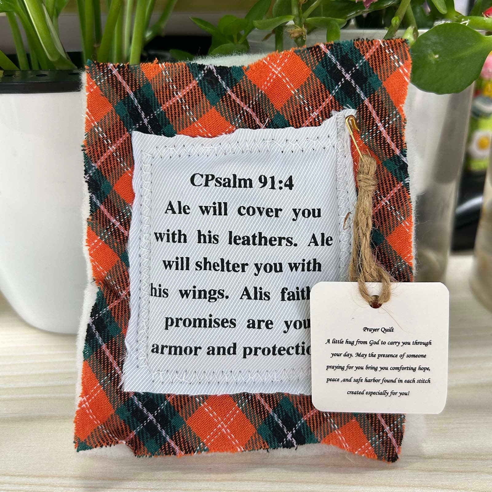 TOPRenddon Prayer Quilt with Cross Inside, Vintage Prayer Quilt Squares ...