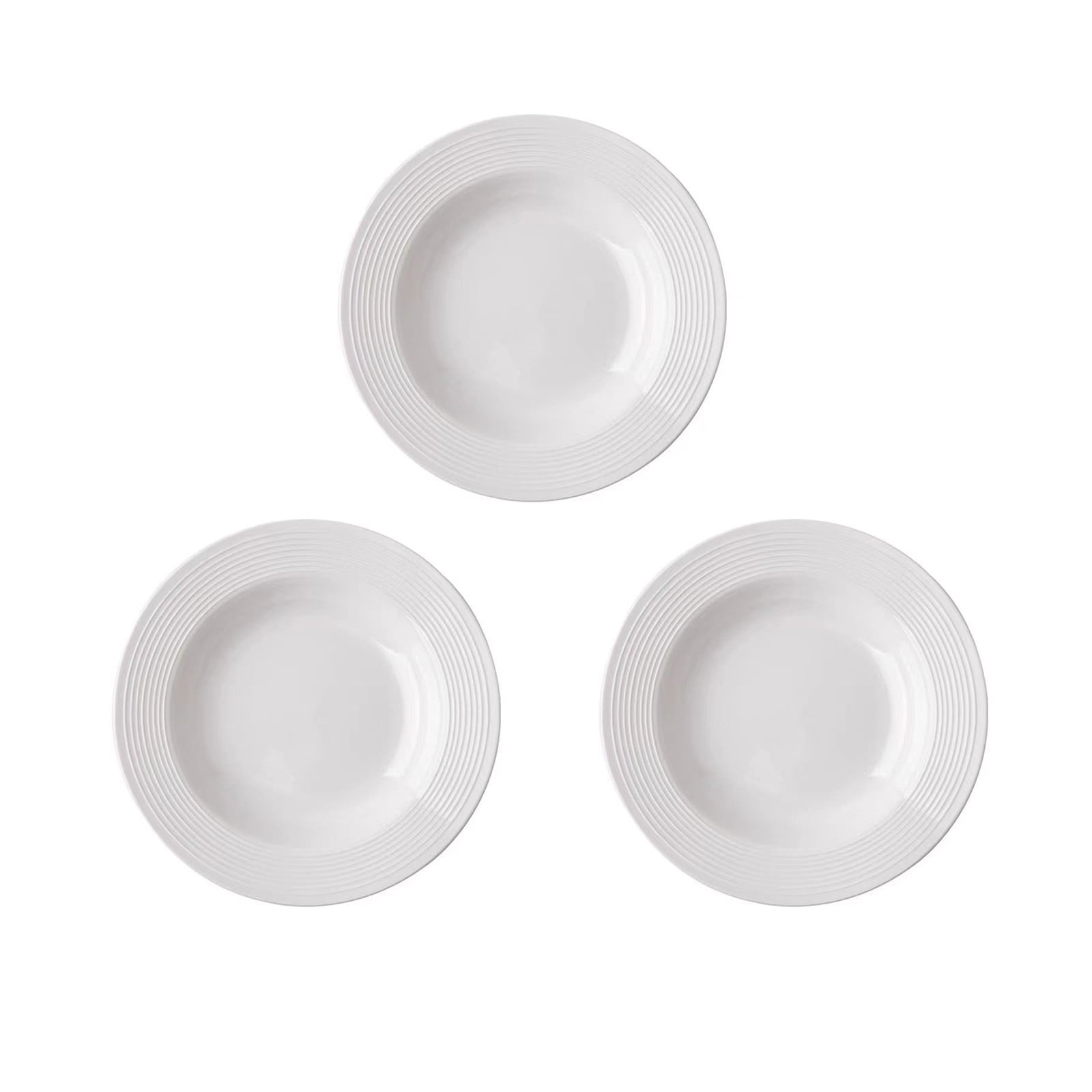 TOPRenddon Pure White Dinner Plates Set of 3 - Restaurant Quality Pasta ...