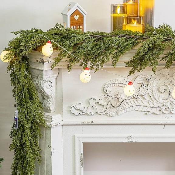 ZHENFA 2026 New 9 FT Real Garland Green Artificial Christmas Garland ...