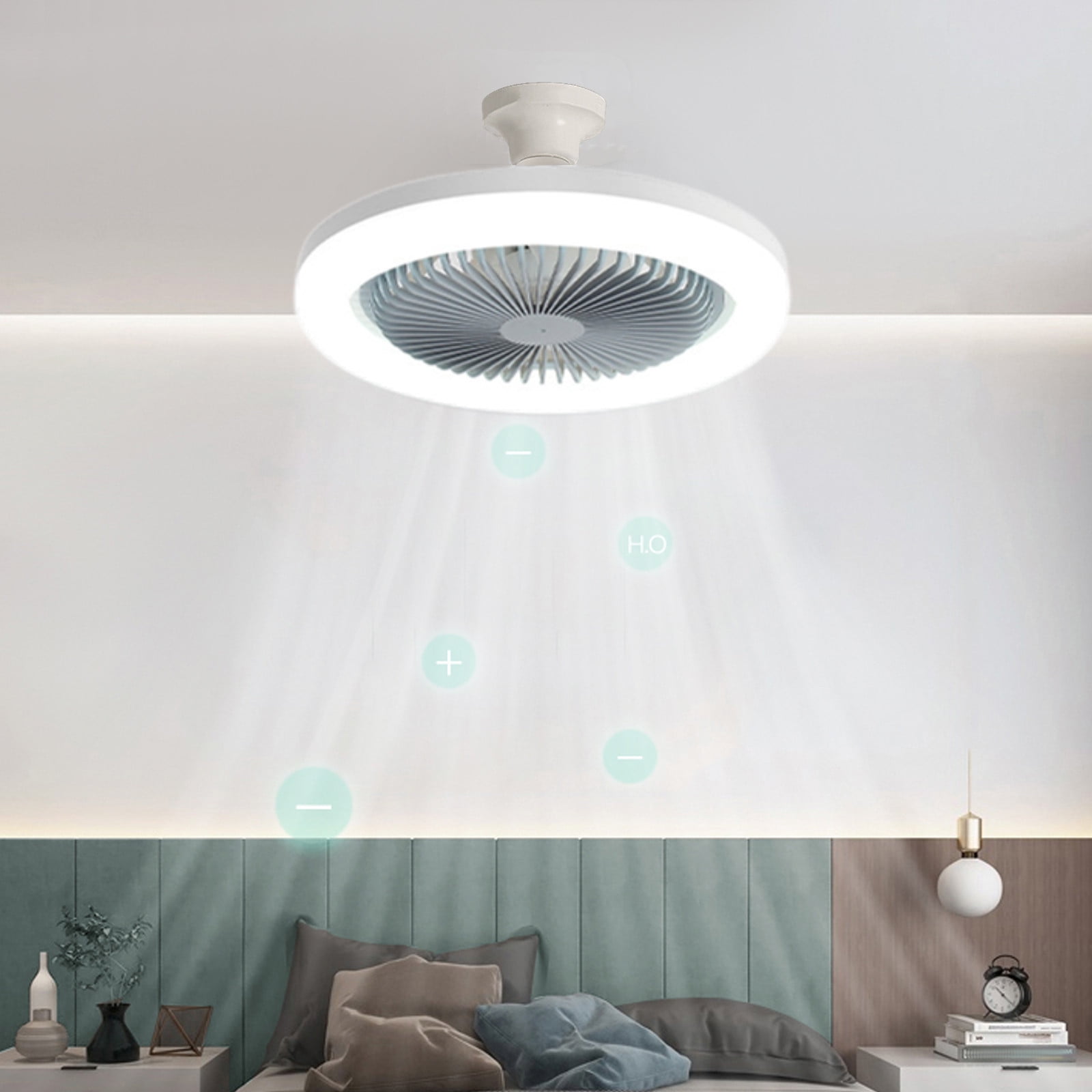TOPRenddon Recessed Ceiling Fan with Light, Enclosed Profile Fan Light ...