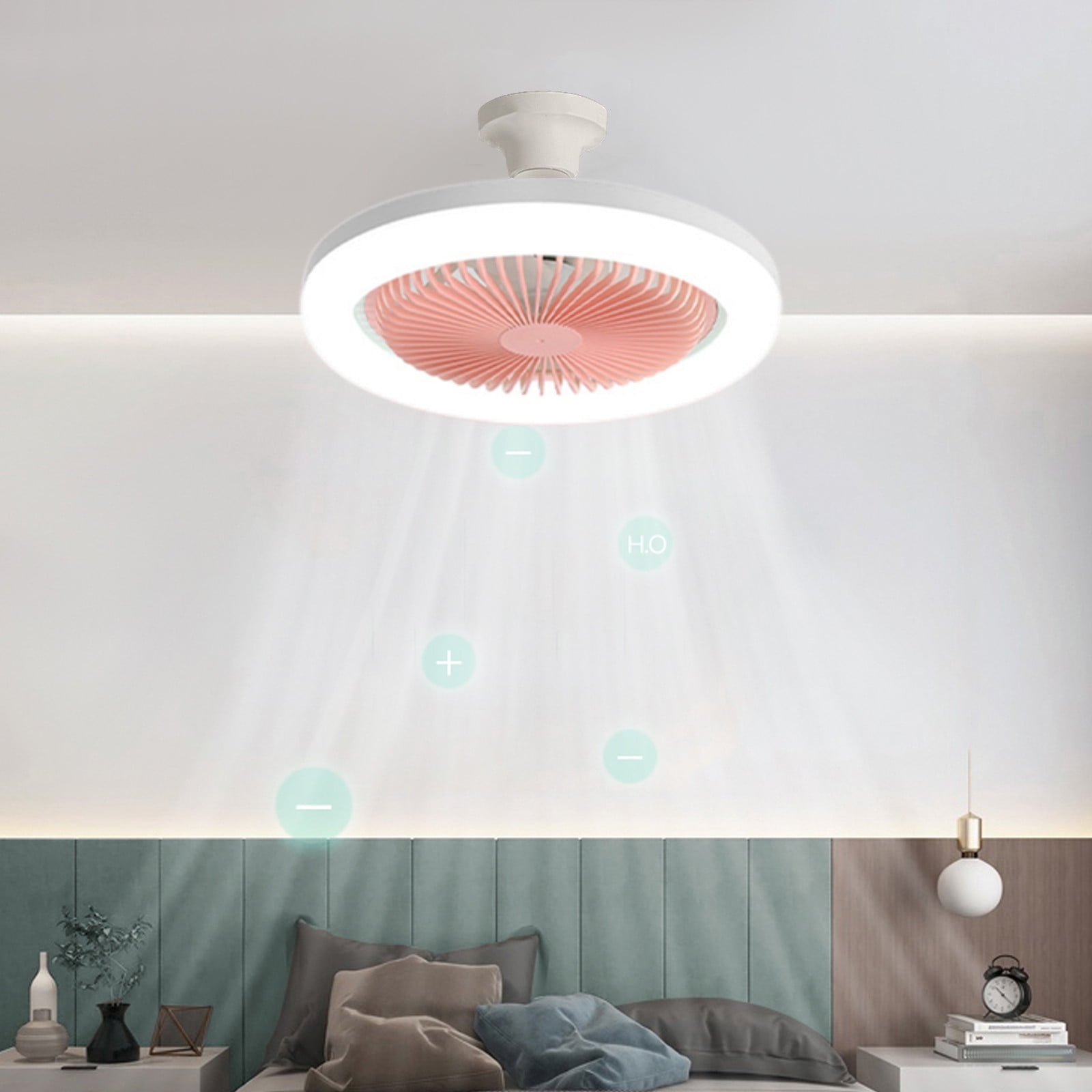 TOPRenddon Recessed Ceiling Fan with Light, Enclosed Profile Fan Light ...