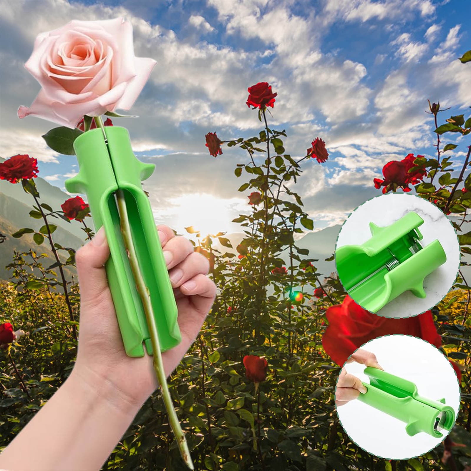 TOPRenddon Rose Stripper Thorn Remover Rose Cleaner Tool for Remove Leafs Thorns, Roses Leaf ...