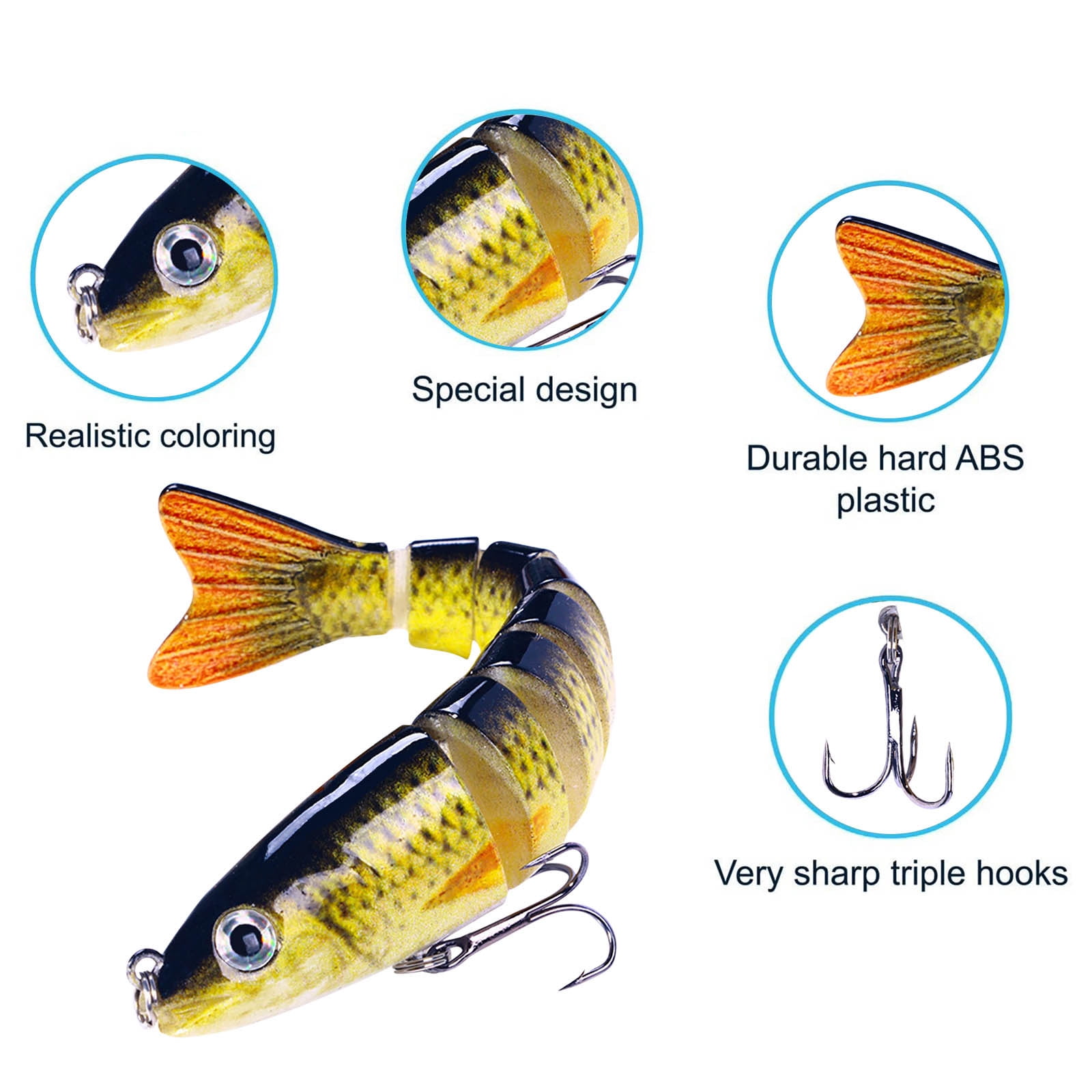 TOPRenddon Segment Swimbait Lures Fishing Lures Hard Bait Minnow Lure ...