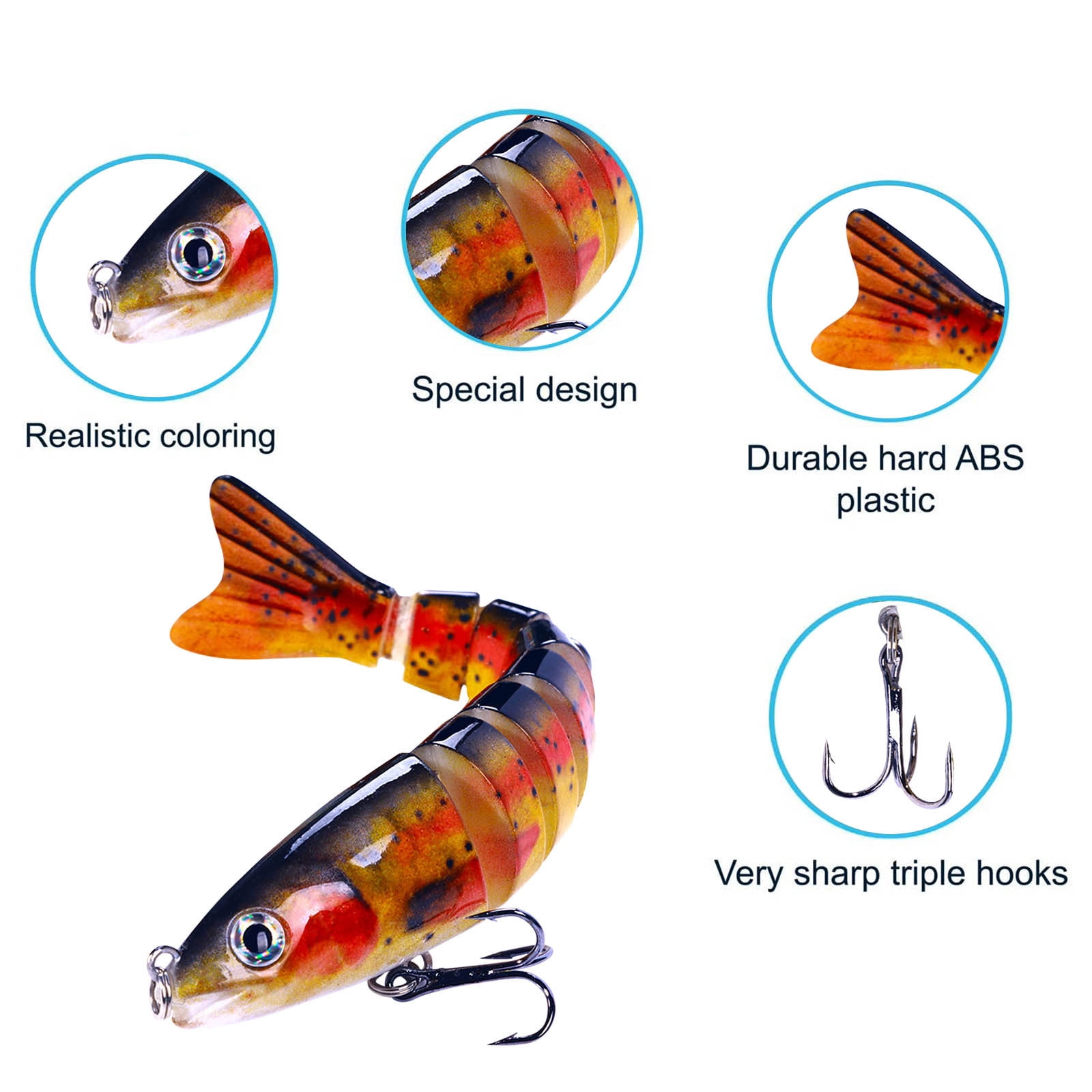 TOPRenddon Segment Swimbait Lures Fishing Lures Hard Bait Minnow Lure ...