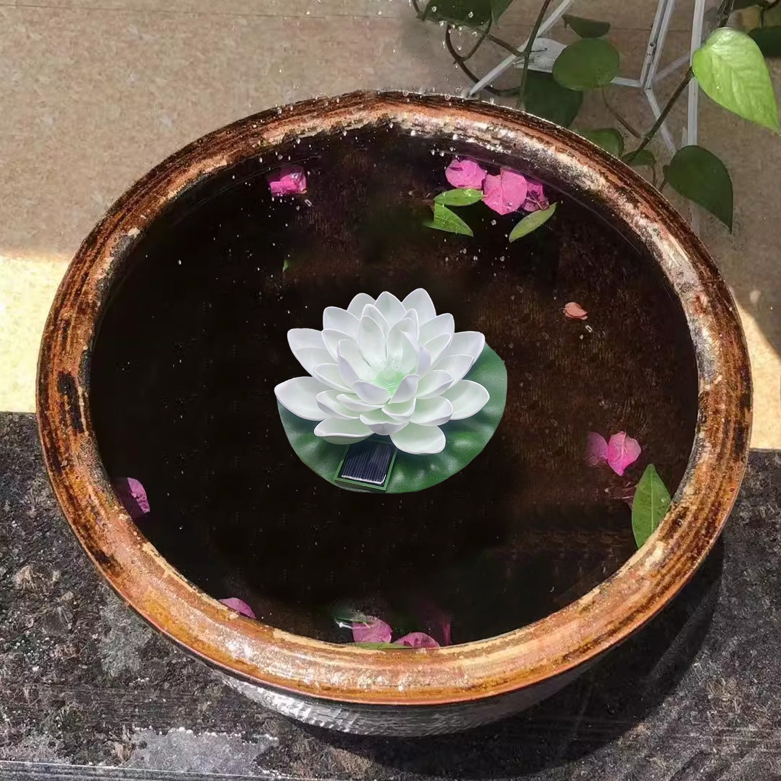 TOPRenddon Solar Floating Flower Pool Light with LED Color Changing ...