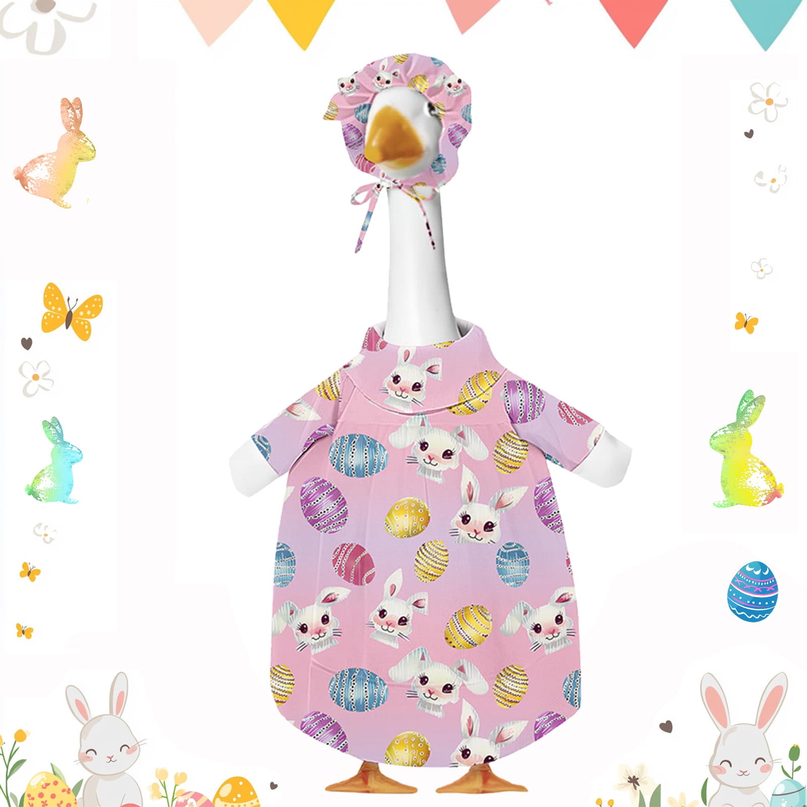 TOPRenddon Spring Easter Goose Outfit Easter Lawn Porch Goose Clothes ...