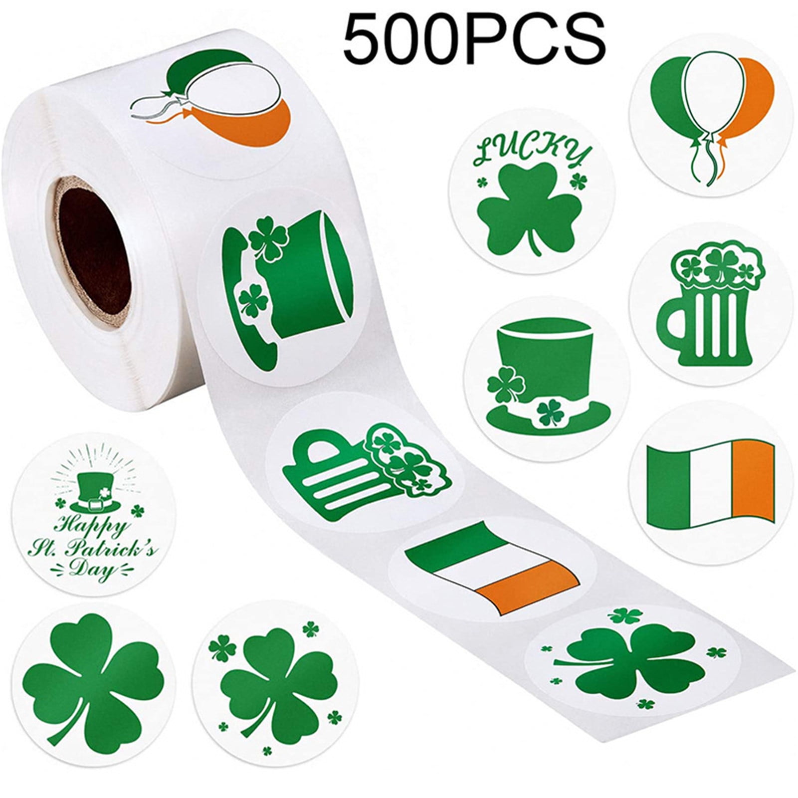 TOPRenddon St Patricks Day Decorations Sticker 500 Pieces Green ...