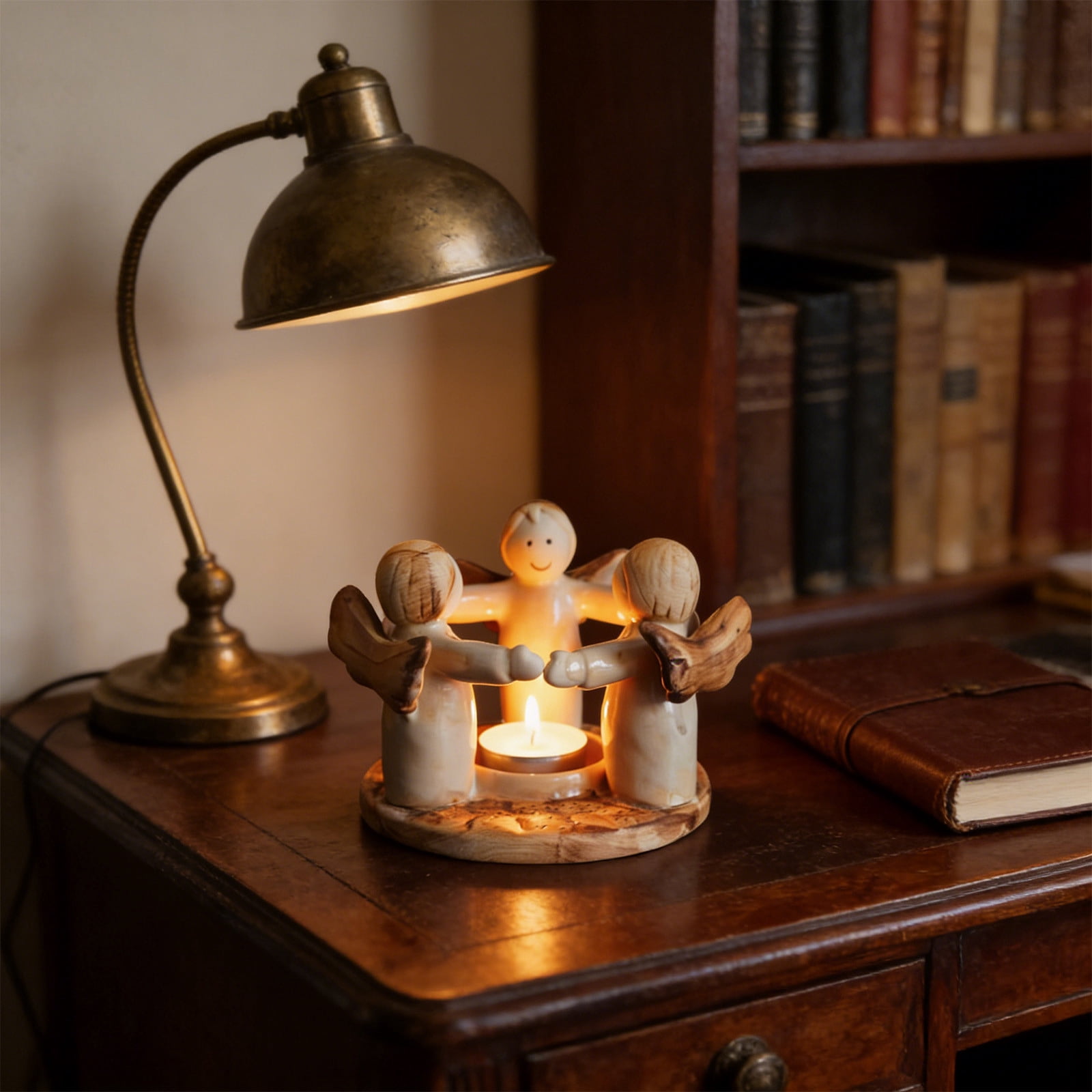TOPRenddon Three Graceful Girl Candelabra, Beige Resin Handicraft ...