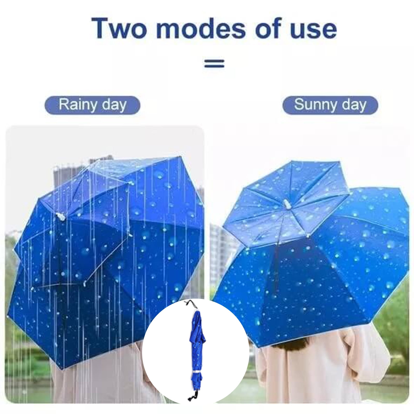 TOPRenddon Umbrella Hat Headwear Umbrella Fishing Umbrella Hat Double ...