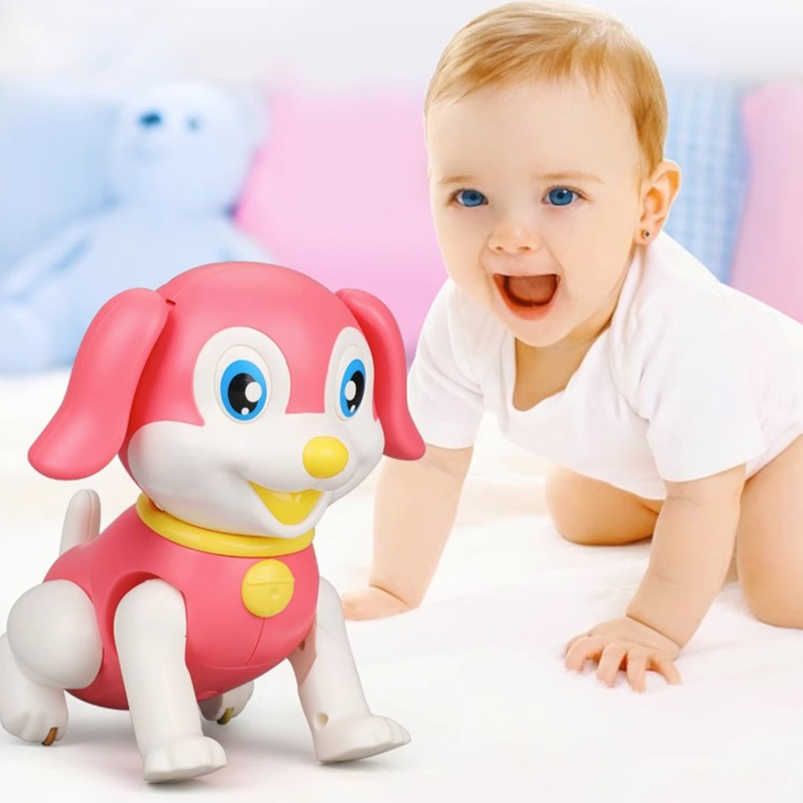 TOPRenddon Walking Electronic Dog Puppy Plush Toy, Interactive Animated ...