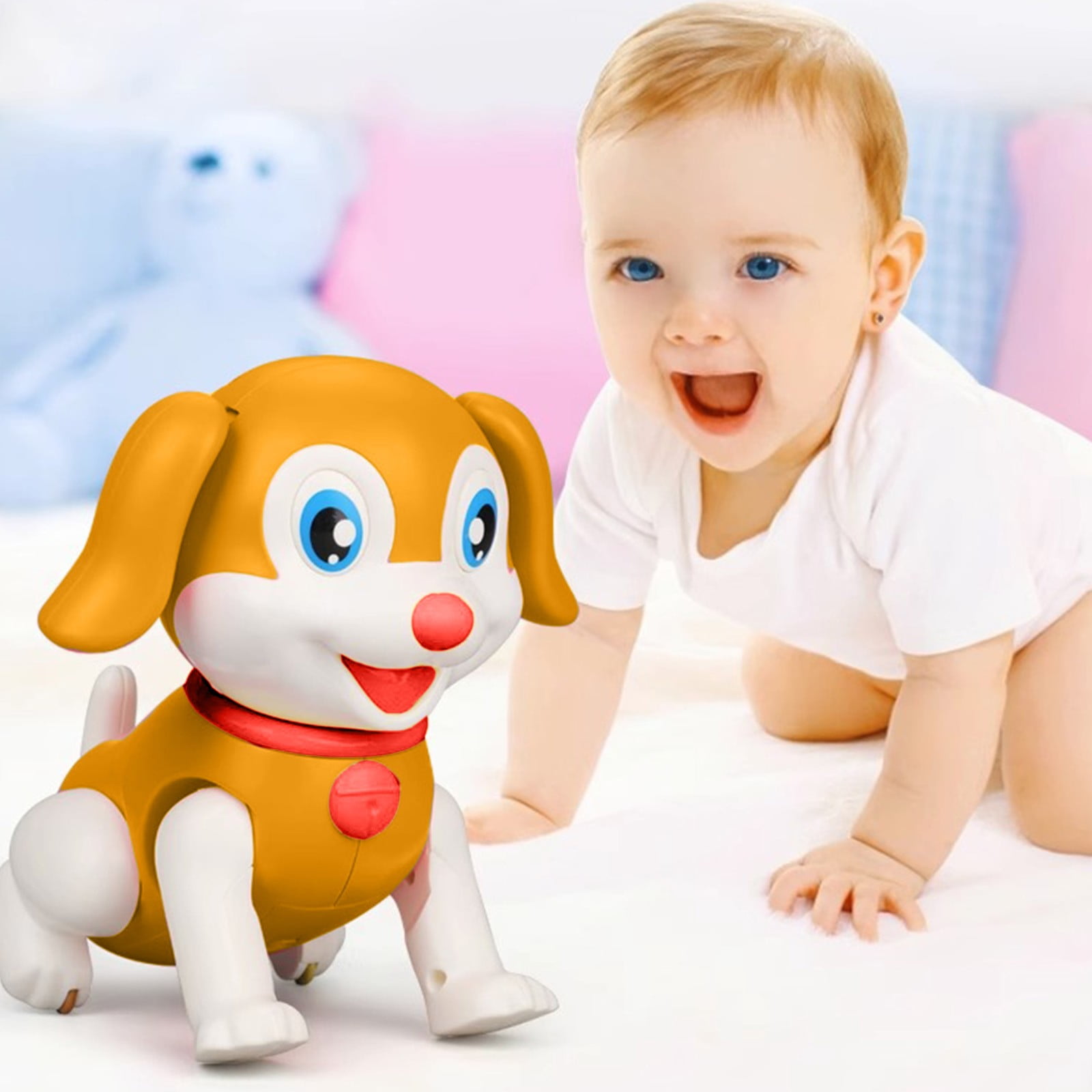 TOPRenddon Walking Electronic Dog Puppy Plush Toy, Interactive Animated ...