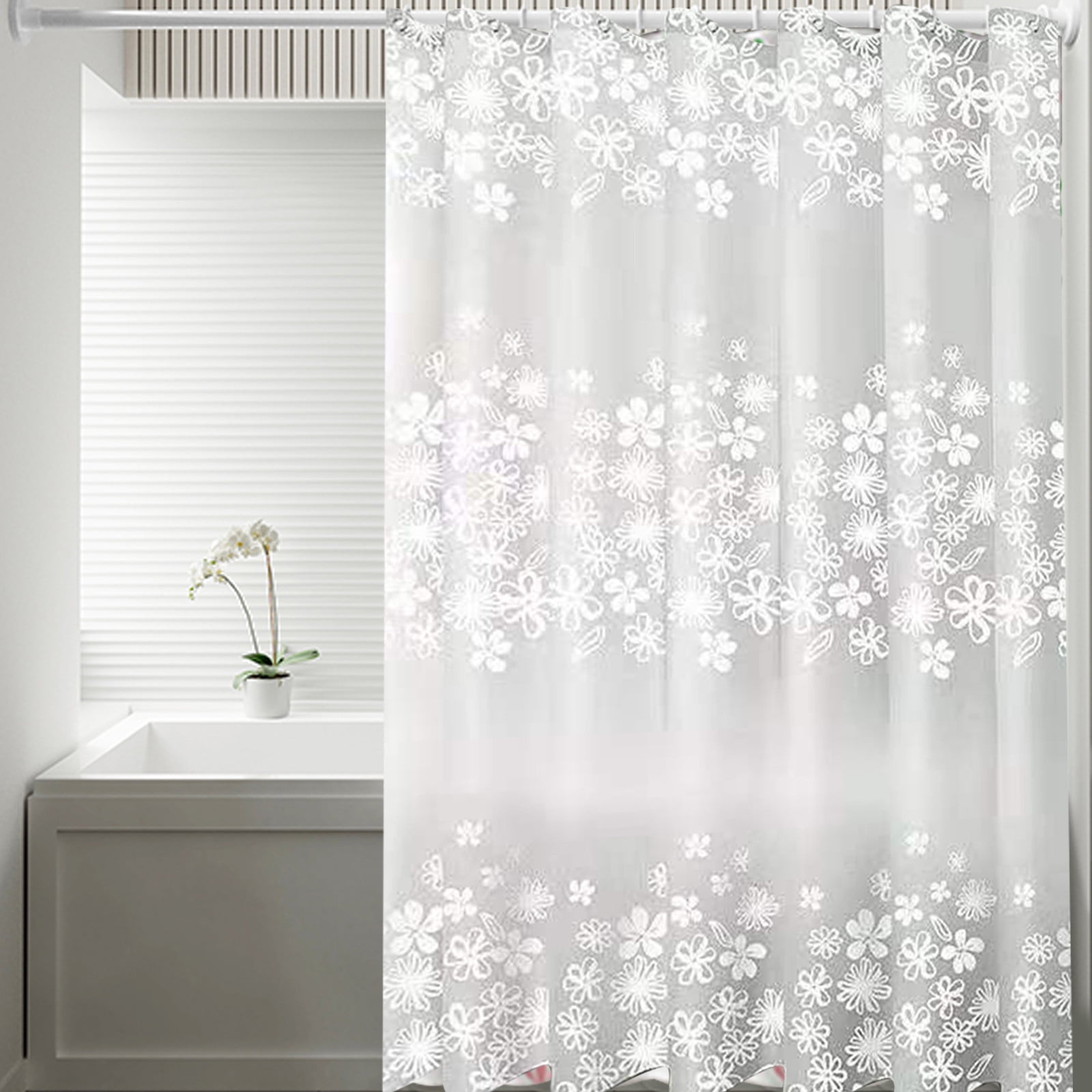 TOPRenddon Waterproof Fabric Shower Curtain Soft Hotel Quality，Modern ...