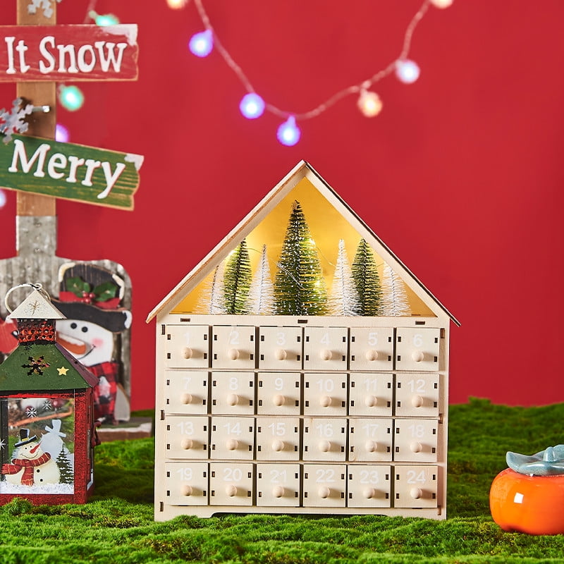 TOPRenddon Wooden Countdown to Christmas Advent Calendar with 24 ...