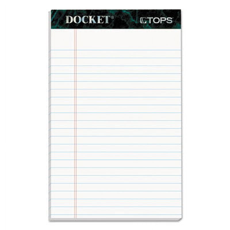 Docket Ruled Perforated Pads, Narrow Rule, 50 White 5 X 8 Sheets, 12 ...