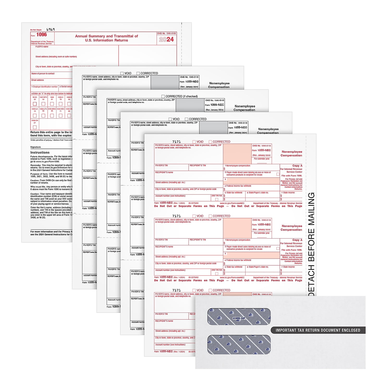 TOPS 2023 1099-NEC Tax Form Kit with Envelopes 4-Part 50/Pack (LNEC425Q ...
