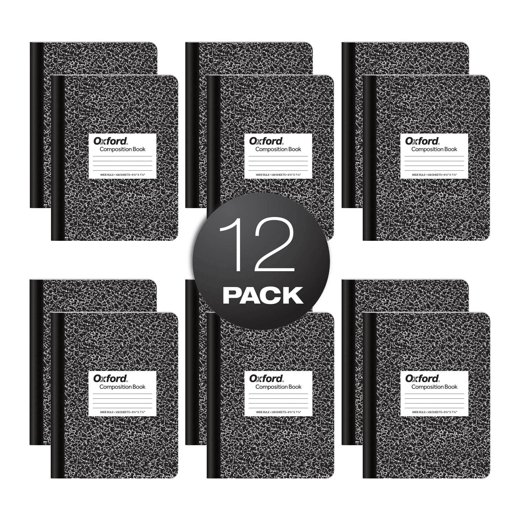 TOPS 63795 Composition Book, Marble Design, Wide Rule, Hard Cover, 100 ...