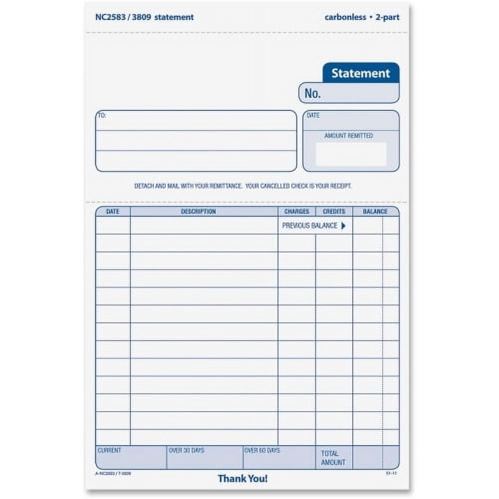 TOPS Carbonless 2-part Statement Sets 2 PartCarbonless Copy - 8.50" x 5 ...