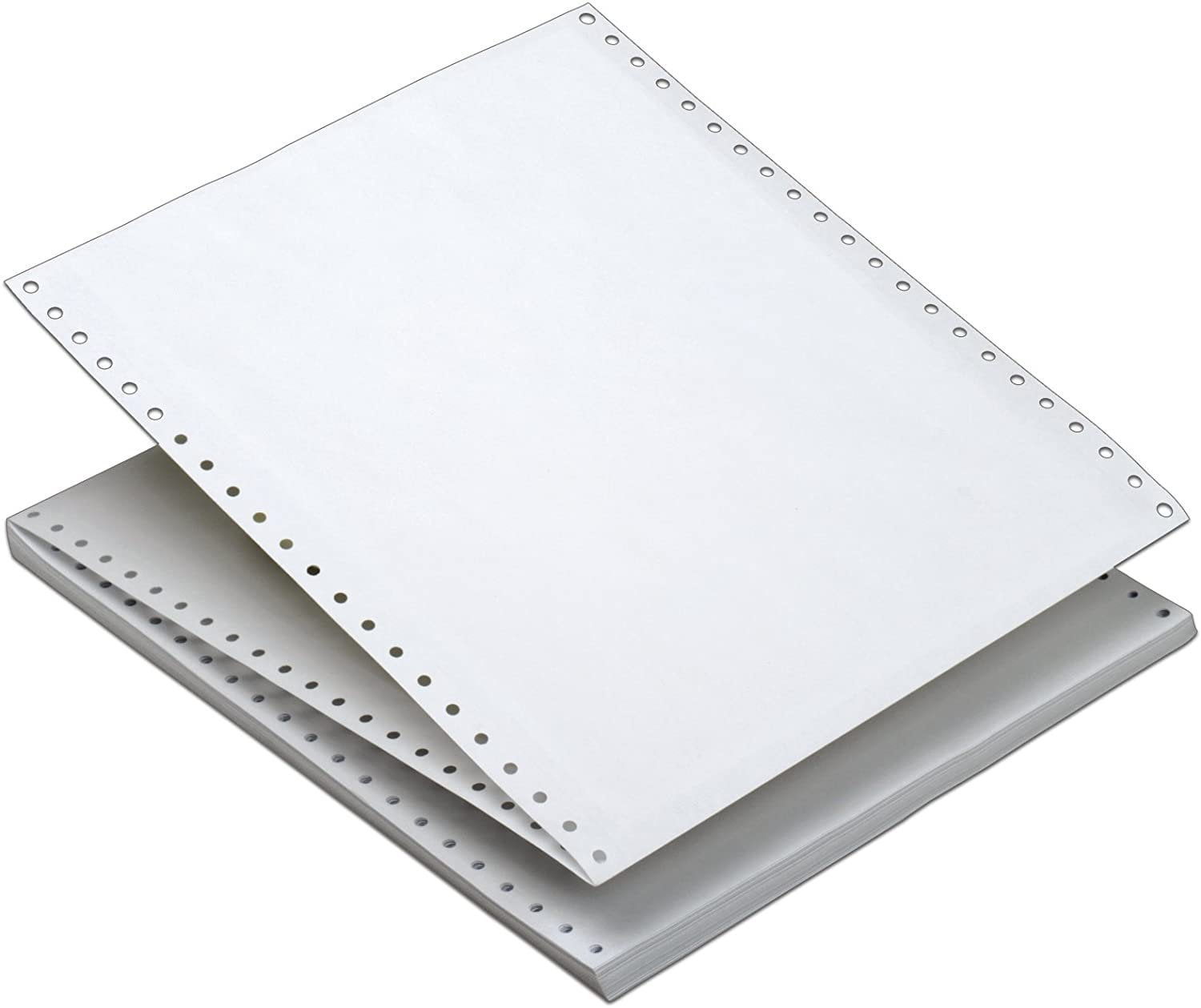 TOPS Continuous Computer Paper, Plain White, 1 Part, Removable 0.5 Inch ...